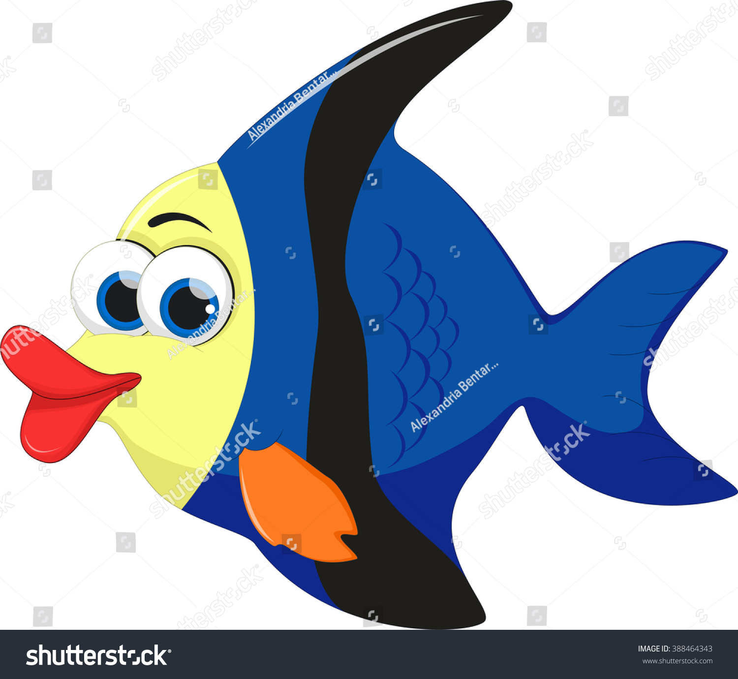 Angel Fish Cartoon: vector de stock (libre de regalías) 388464343 ...