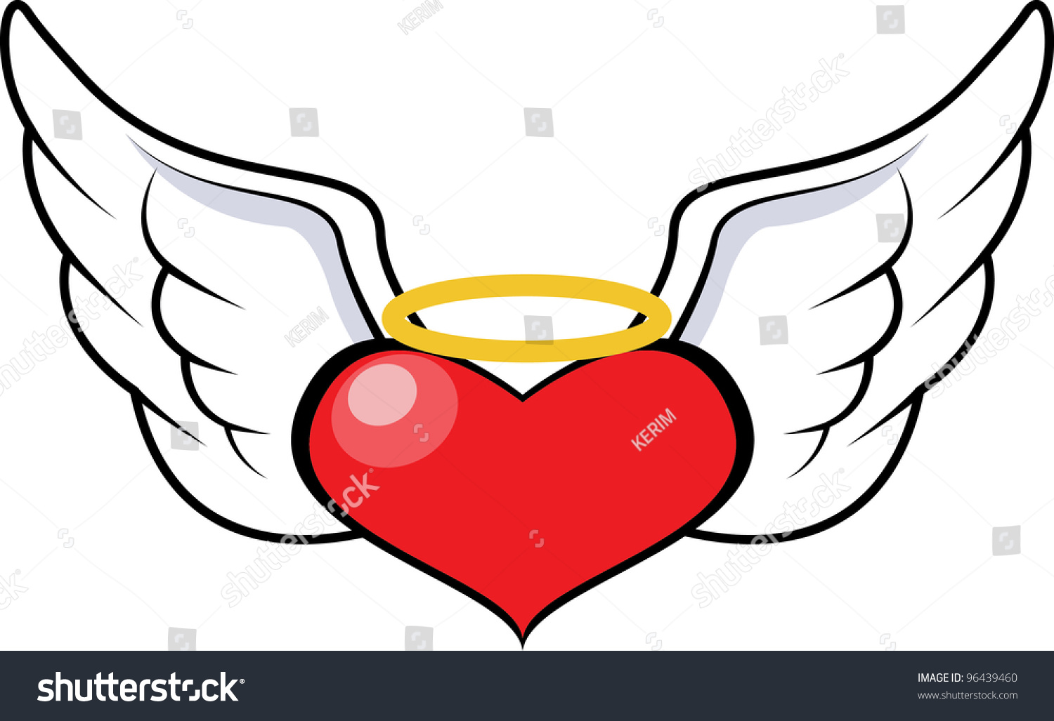 Angel Heart Stock Vector (Royalty Free) 96439460 | Shutterstock