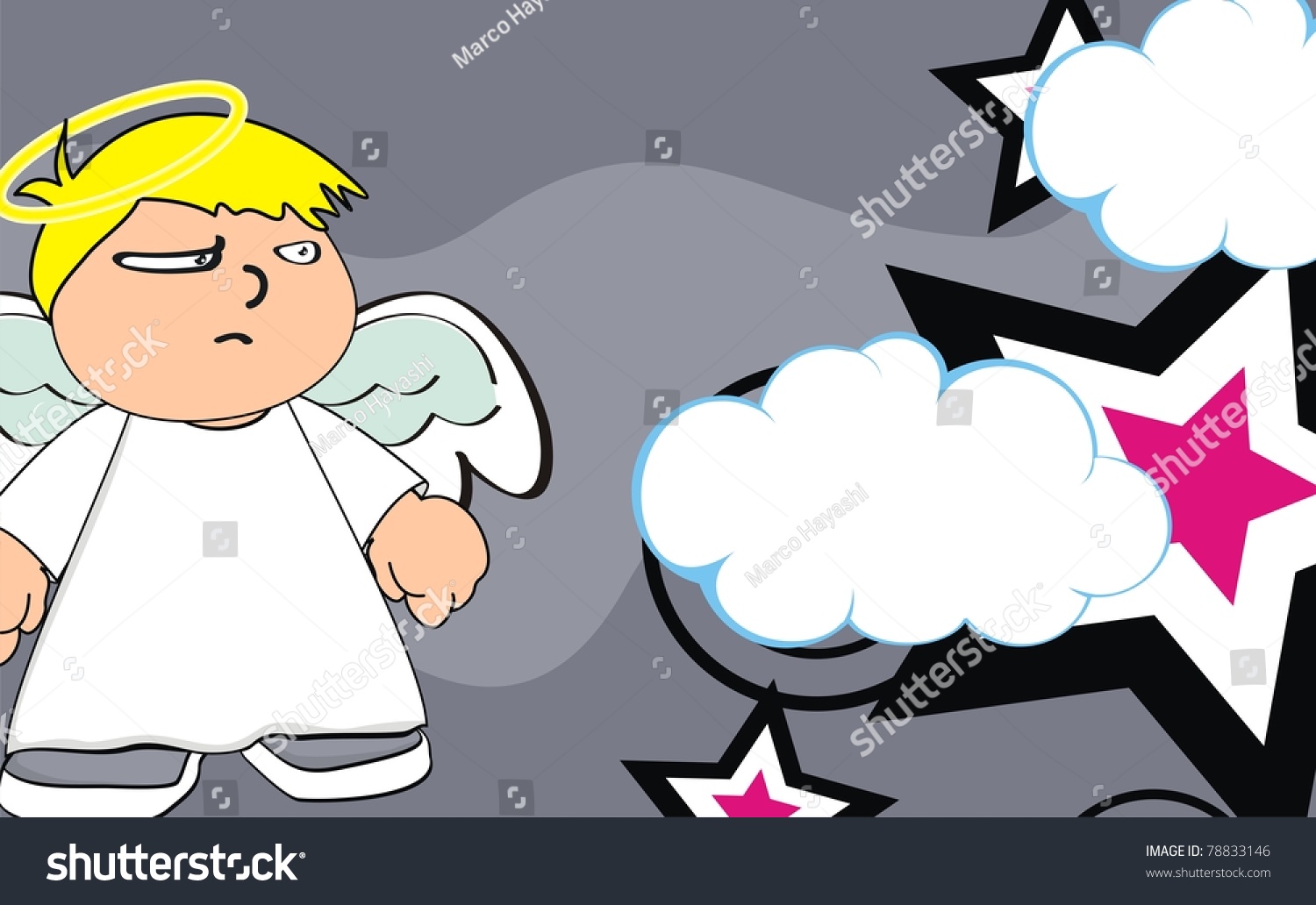 Angel Kid Cartoon Background Vector Format: vector de stock (libre de ...