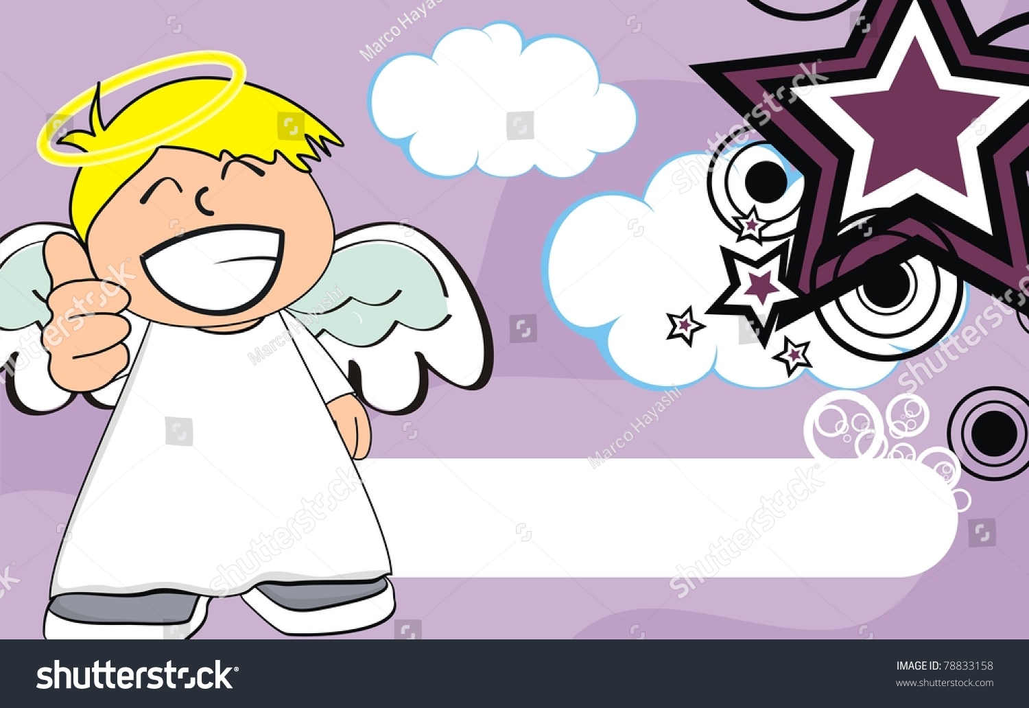 Angel Kid Cartoon Background Vector Format: เวกเตอร์สต็อก (ปลอดค่า ...