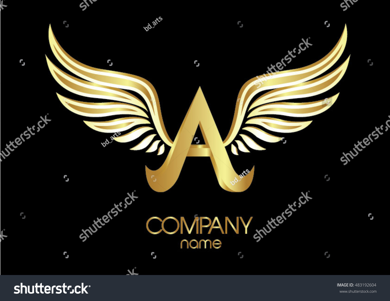 Angel Letters Logo: vector de stock (libre de regalías) 483192604 ...