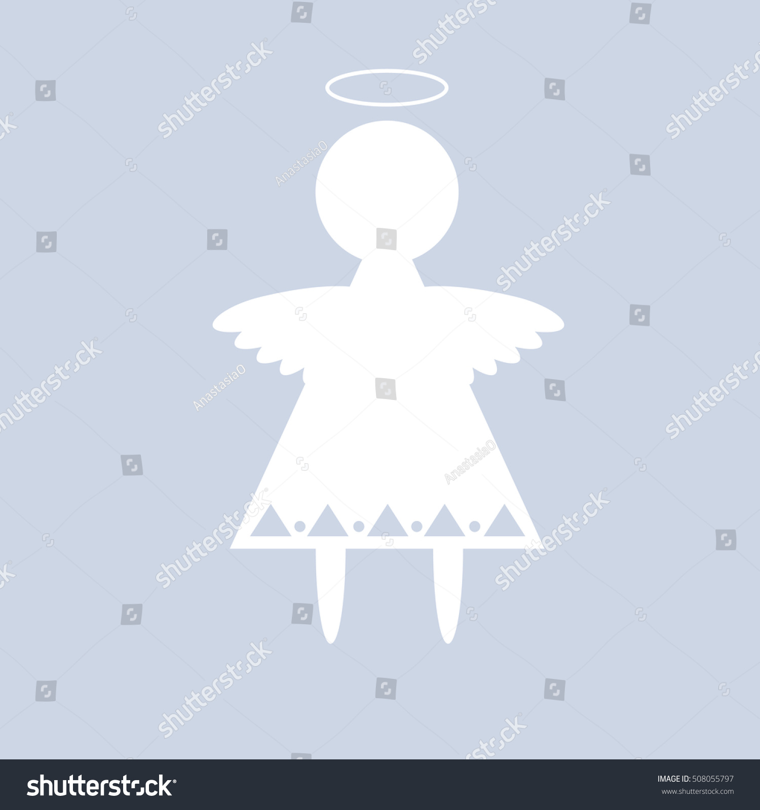 Angel Logo White Vector: vector de stock (libre de regalías) 508055797 ...