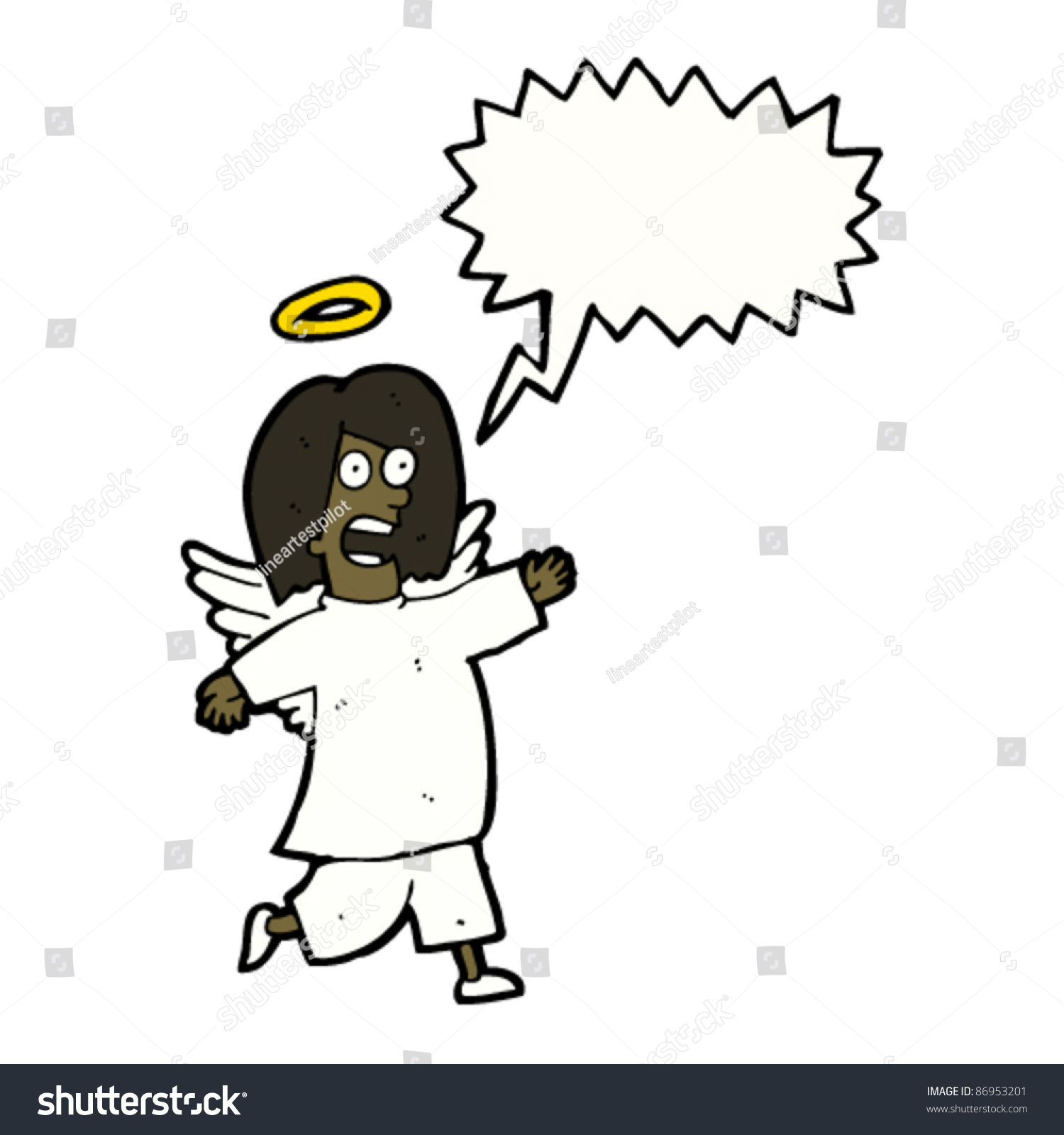 Angel Running Shouting Stock Vector (Royalty Free) 86953201