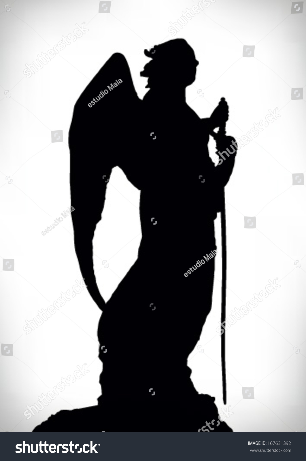 Angel Silhouette Statue Vector - 167631392 : Shutterstock