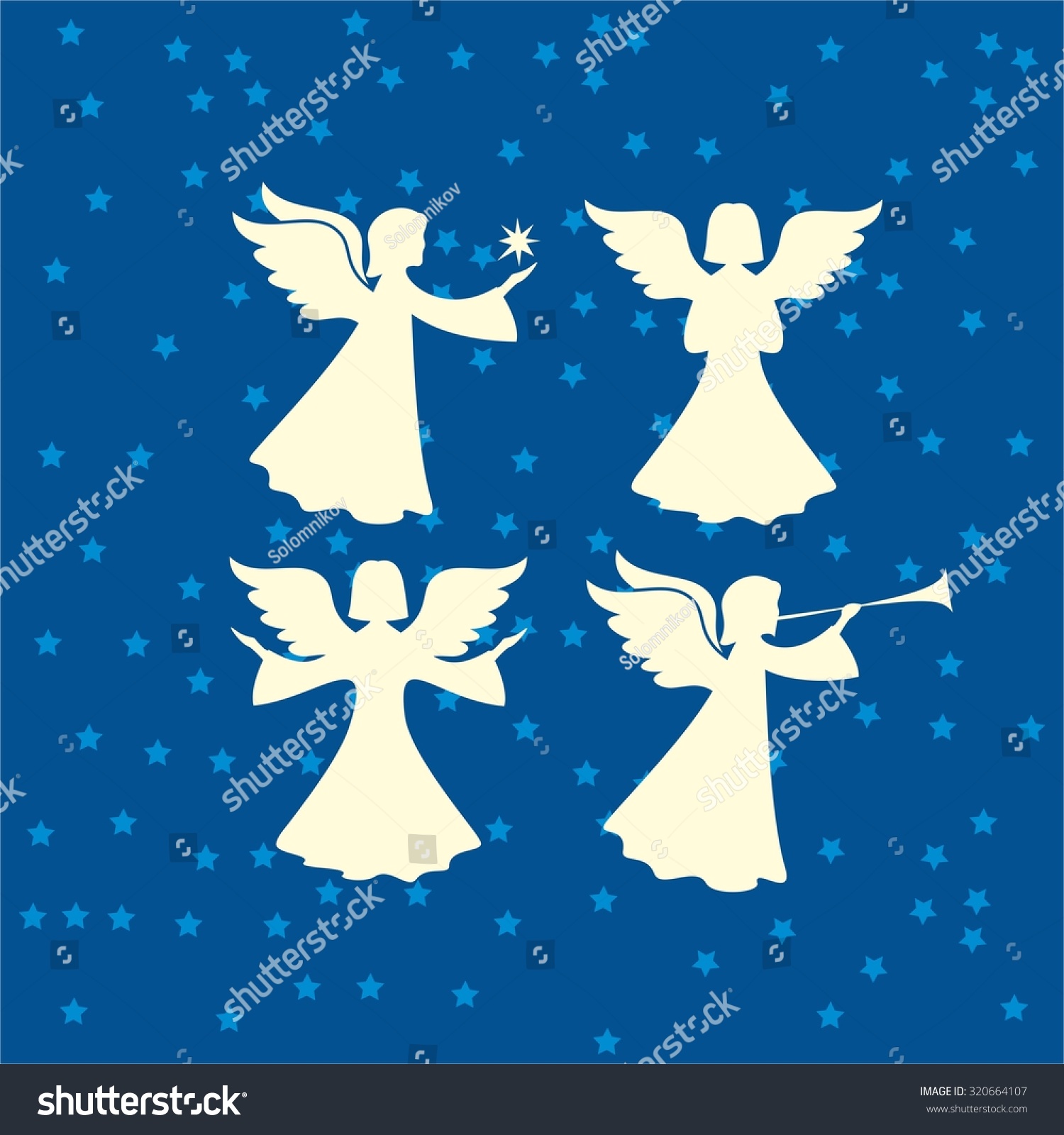 Angel Silhouettes Stock Vector 320664107 - Shutterstock