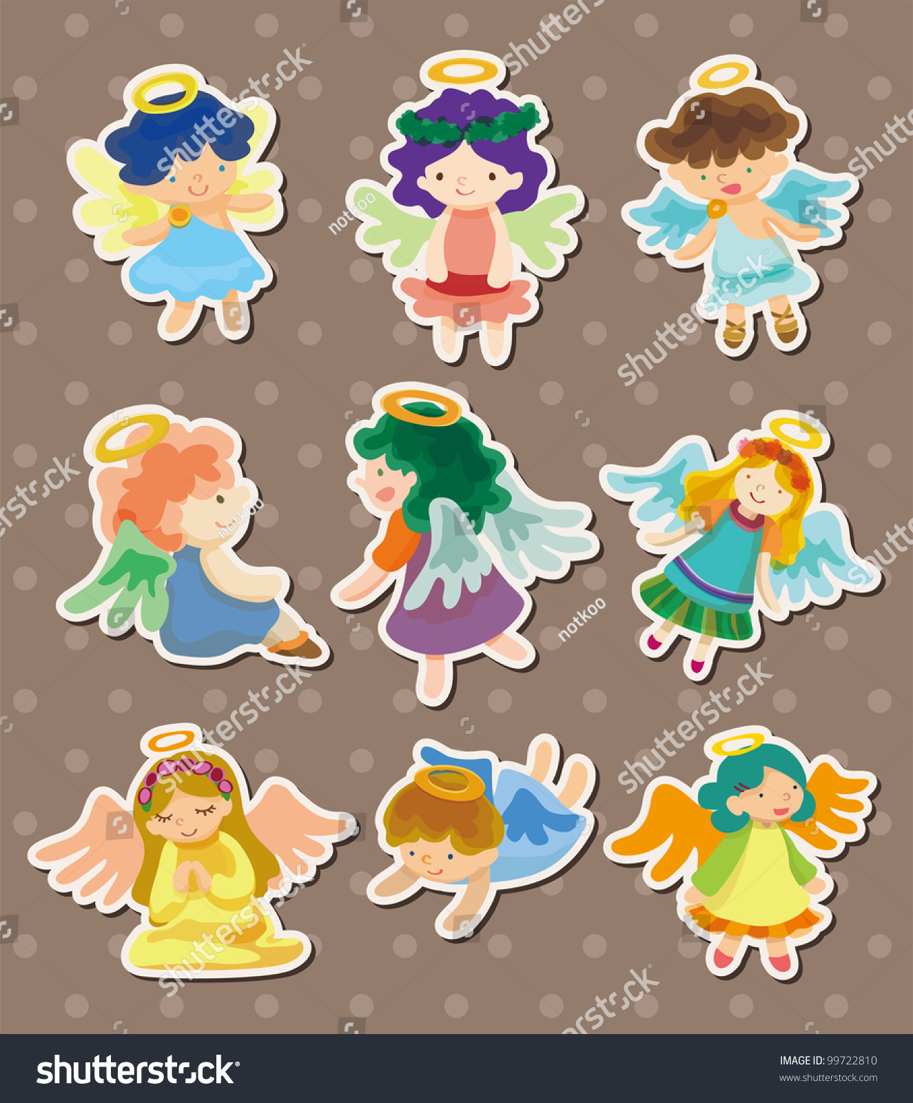 Angel Stickers Stock Vector (Royalty Free) 99722810