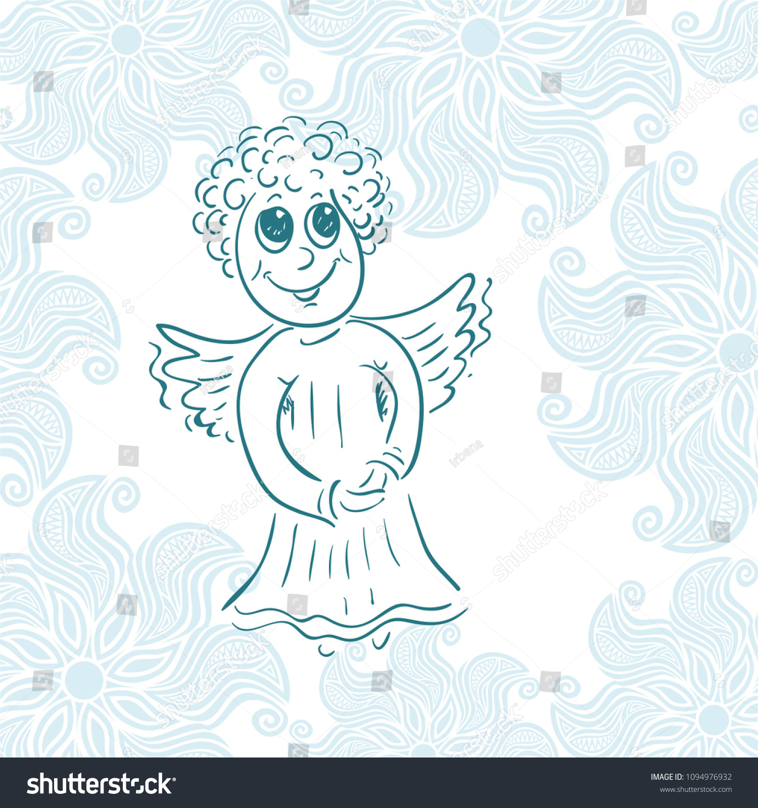 Angel Vector Illustration: vector de stock (libre de regalías ...