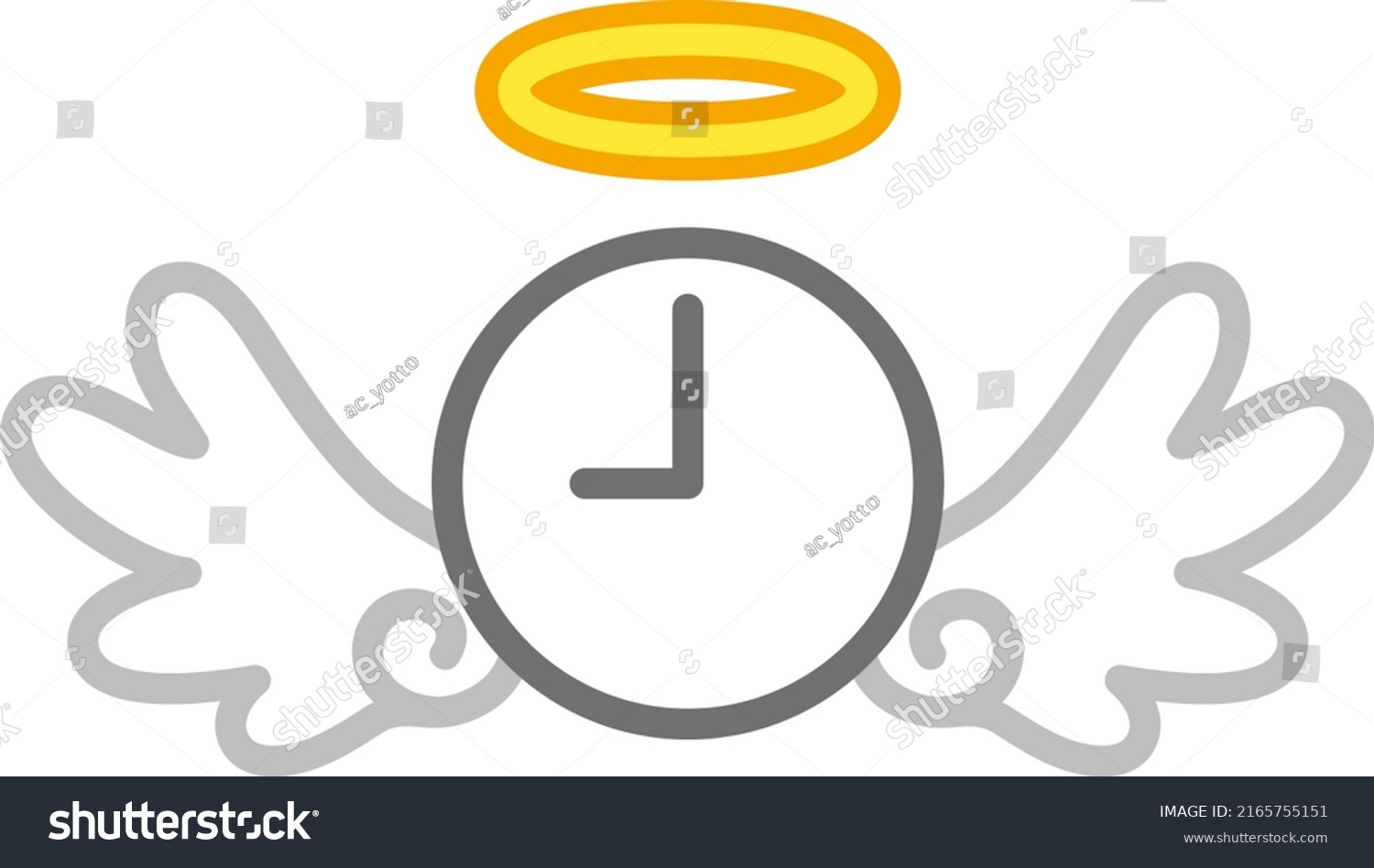 Angel Wings Clock Isolated Vector Illustration Stock Vector (Royalty ...