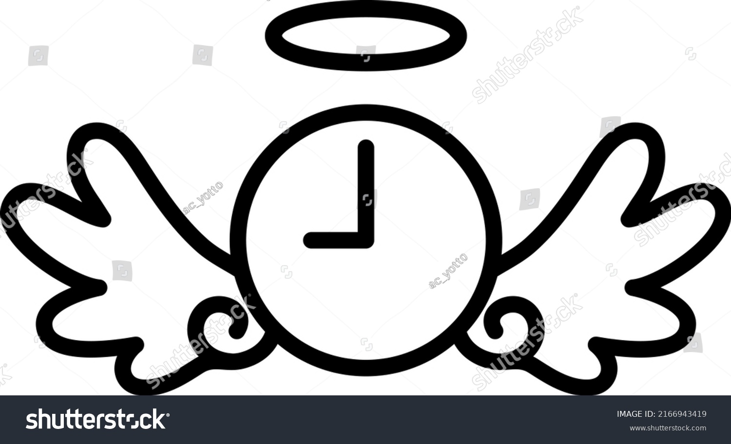 Angel Wings Clock Isolated Vector Illustration Stock Vector (Royalty ...