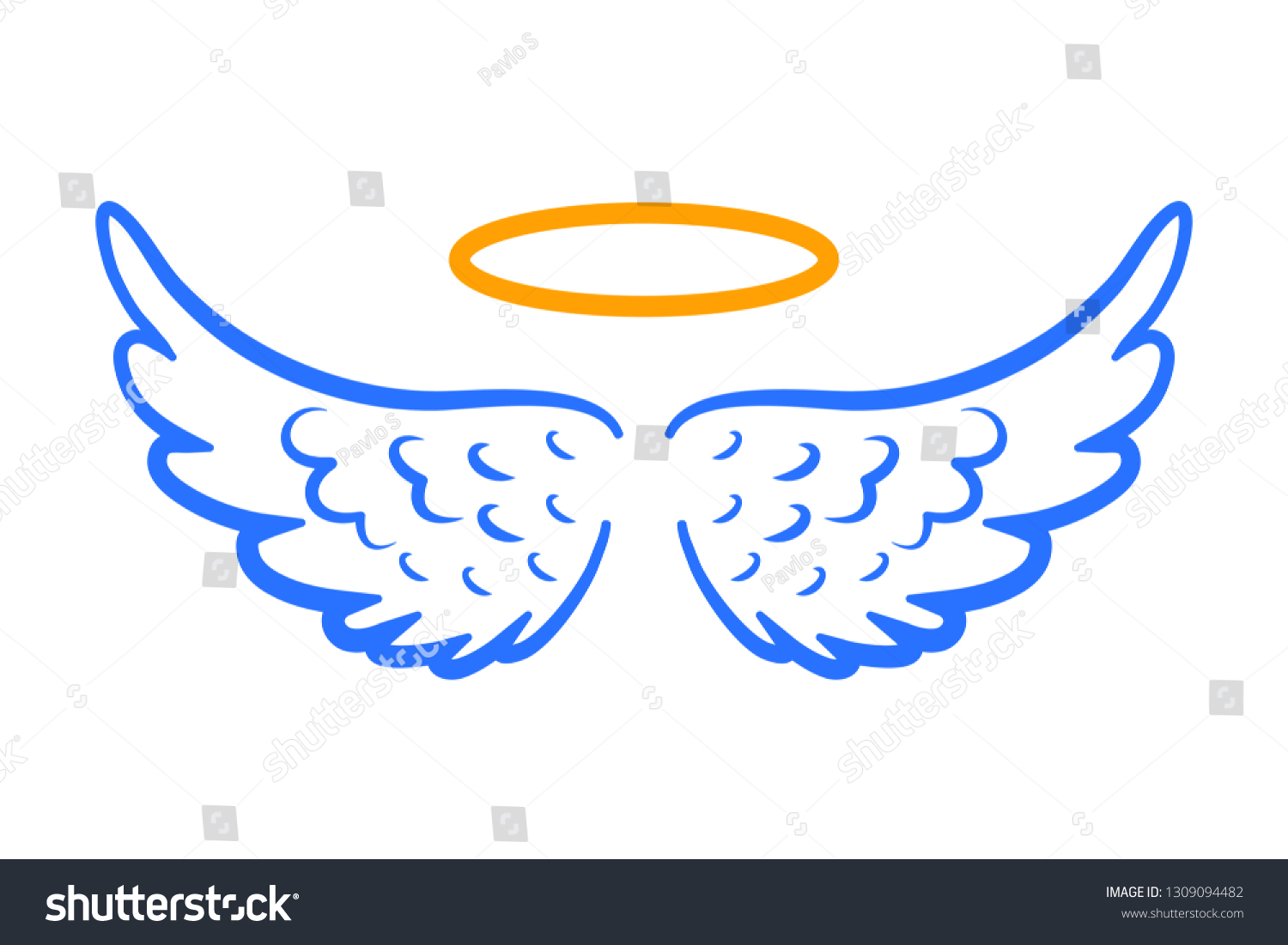 Angel Wings Icon Nimbus Vector: vector de stock (libre de regalías ...