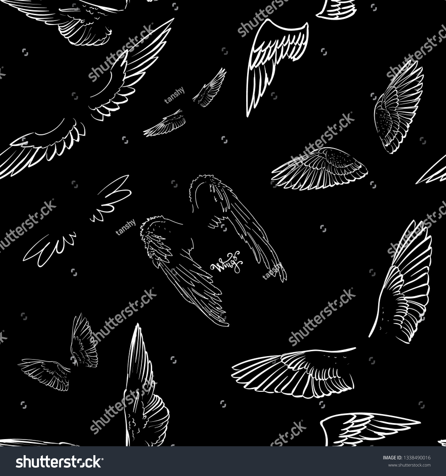 Angel Wings Texture Pattern Vector Pattern: vector de stock (libre de ...