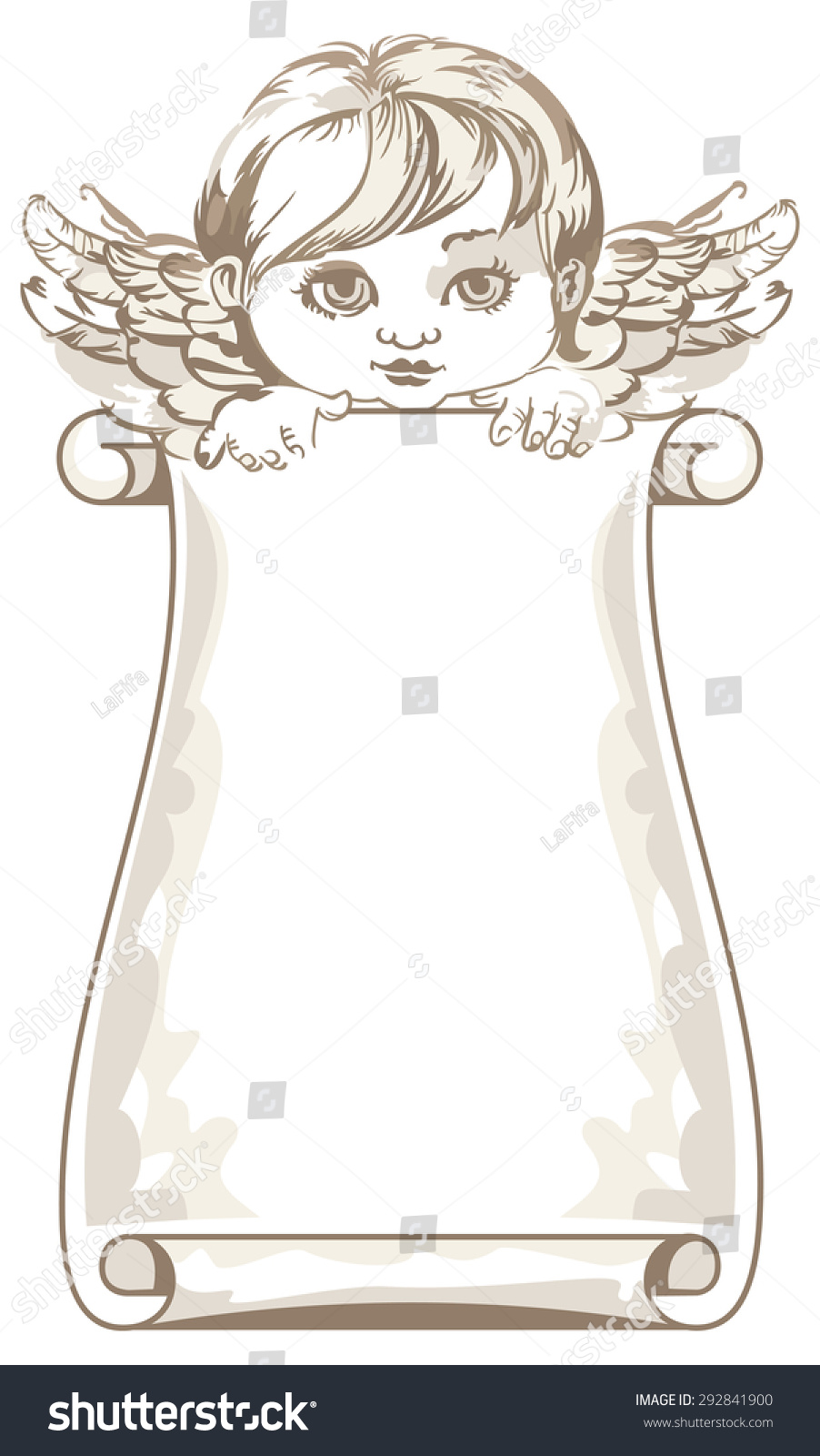 Angel Paper Scroll Stock Vector (Royalty Free) 292841900 - Shutterstock