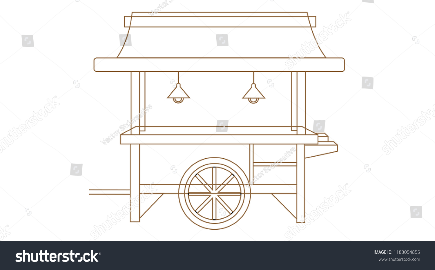 Angkringan Line Art Vector Illustrator 스톡 벡터(로열티 프리) 1183054855 ...