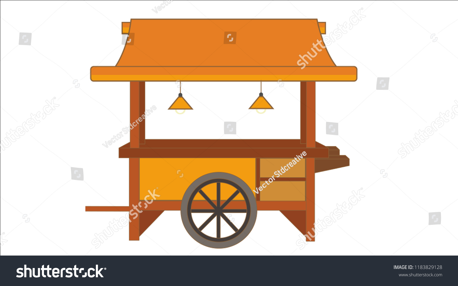 Angkringan Line Art Vector Illustrator 스톡 벡터(로열티 프리) 1183829128 ...