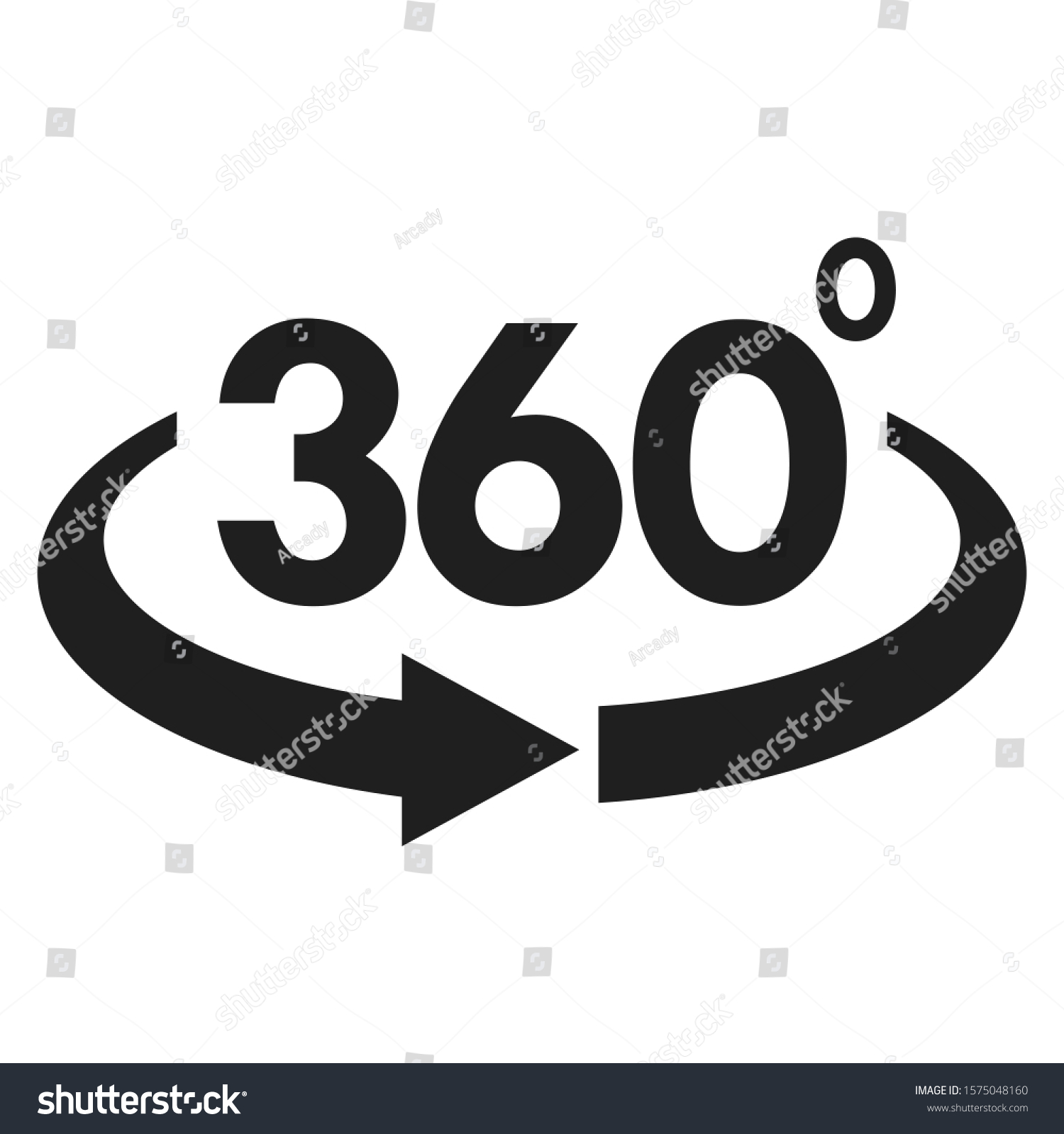 Símbolo vectorial de ángulo 360 grados: vector de stock (libre de ...