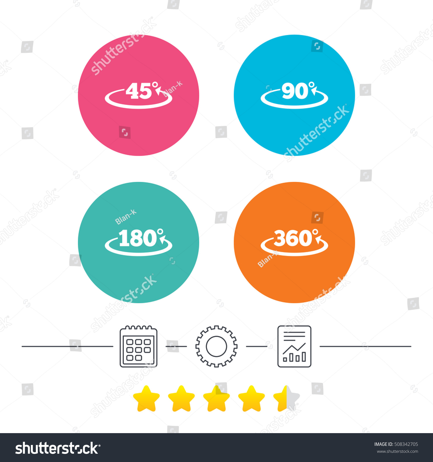 Angle Degrees Icons Geometry Math Signs: vector de stock (libre de ...
