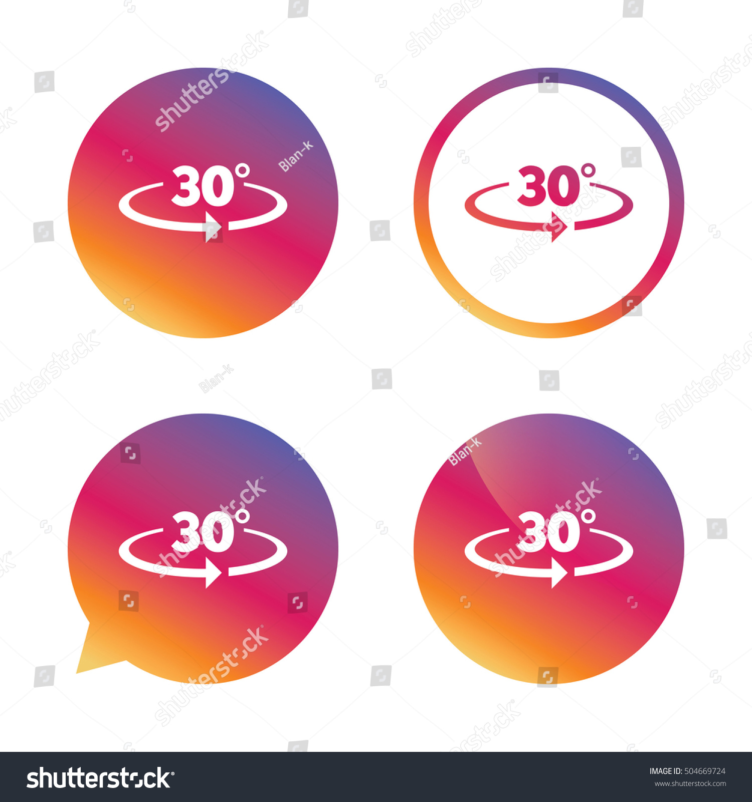 Angle 30 Degrees Sign Icon Geometry: vector de stock (libre de regalías ...