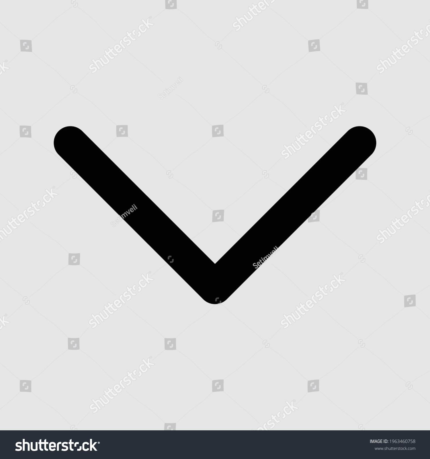 Angle Down Icon Isolated Vector Illustration Stock Vector (Royalty Free ...