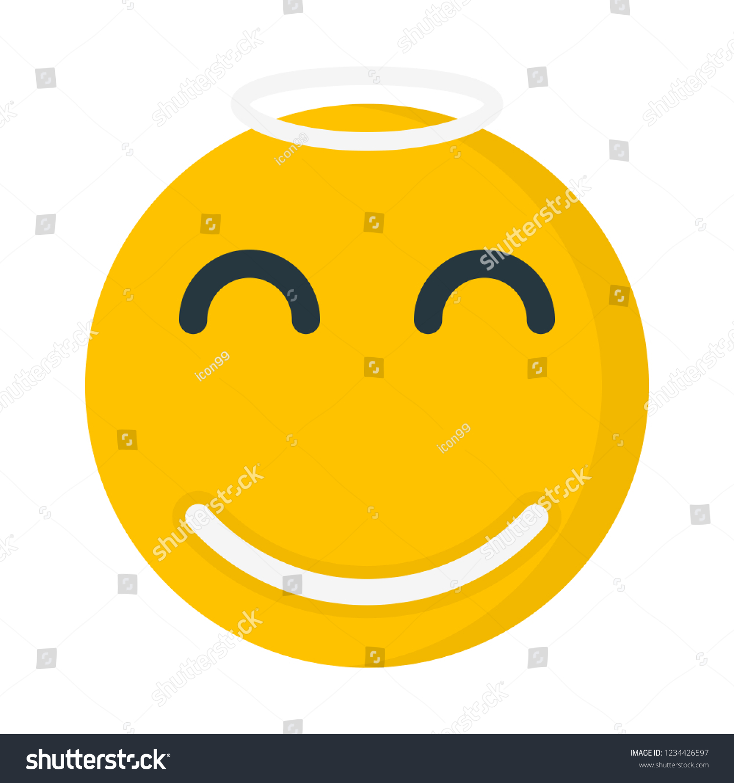 Angle Emoji Face Stock Vector (Royalty Free) 1234426597