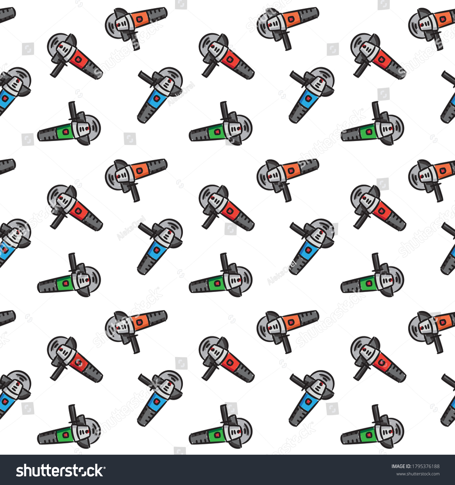 Angle Grinder Vector Seamless Pattern Electric Stock Vector (Royalty ...