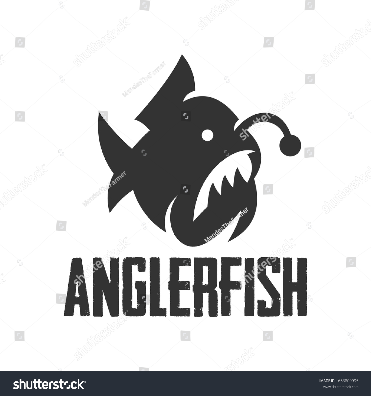 Anglerfish Logo Simple Elegant Stock Vector (Royalty Free) 1653809995 ...