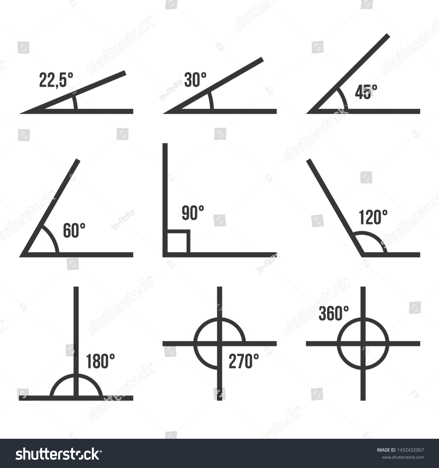 Angles Icons Set On White Background Stock Vector (Royalty Free ...