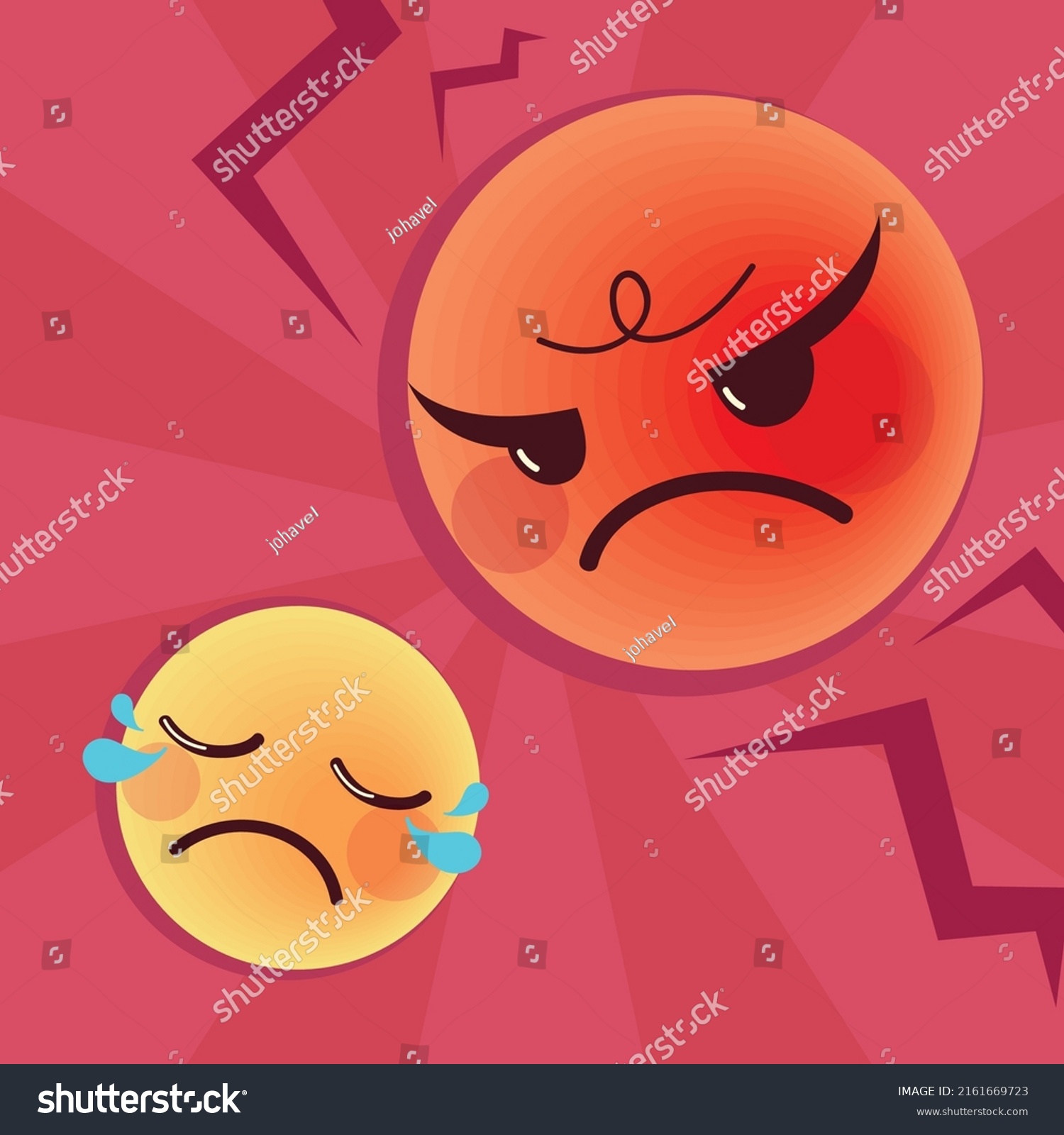 Angry Crying Emoji Expression Stock Vector (Royalty Free) 2161669723 ...