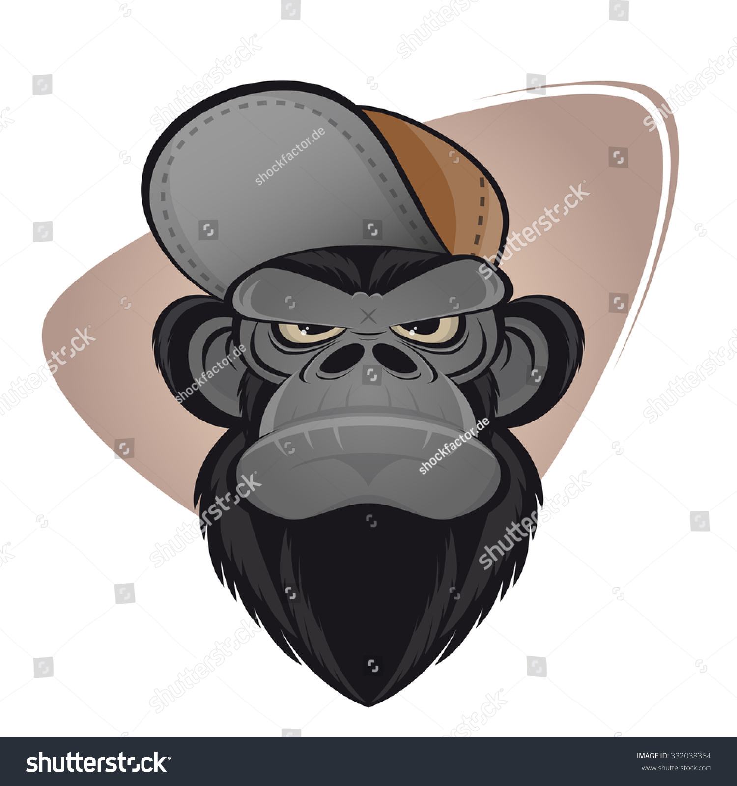 Vektor Stok Angry Ape Cap (Tanpa Royalti) 332038364 | Shutterstock