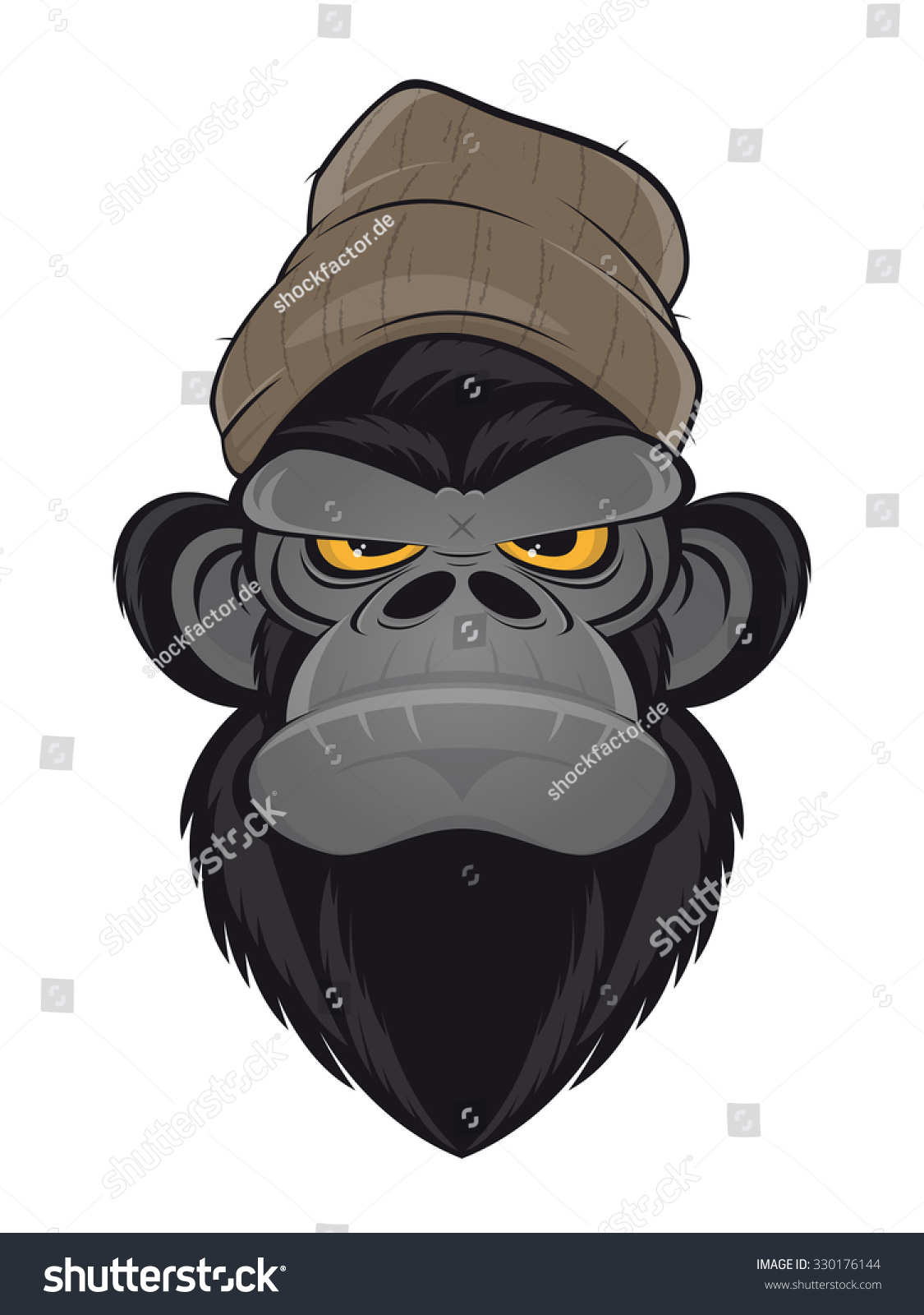 simio enojado con sombrero: vector de stock (libre de regalías ...