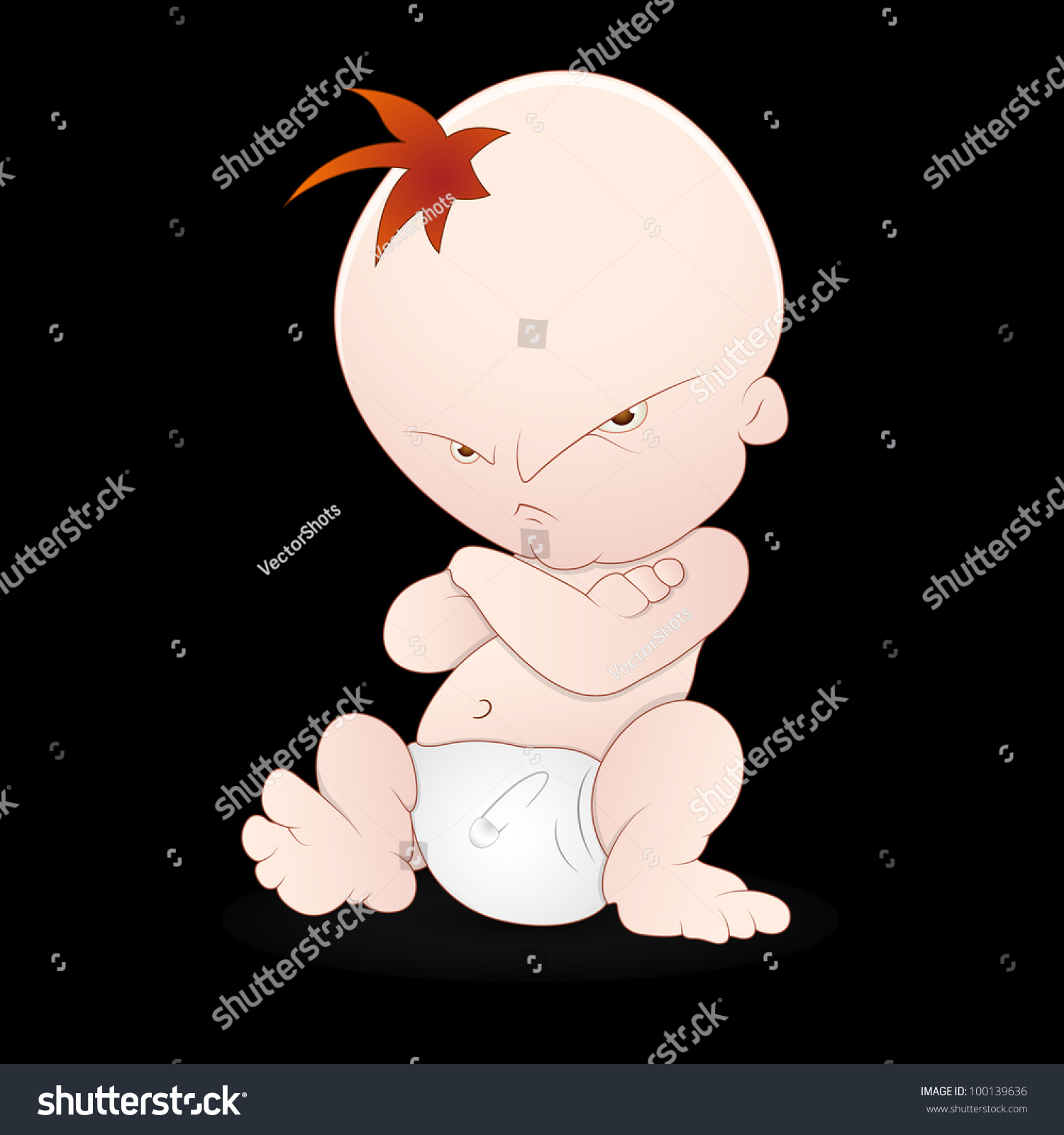 Angry Baby Stock Vector Illustration 100139636 : Shutterstock