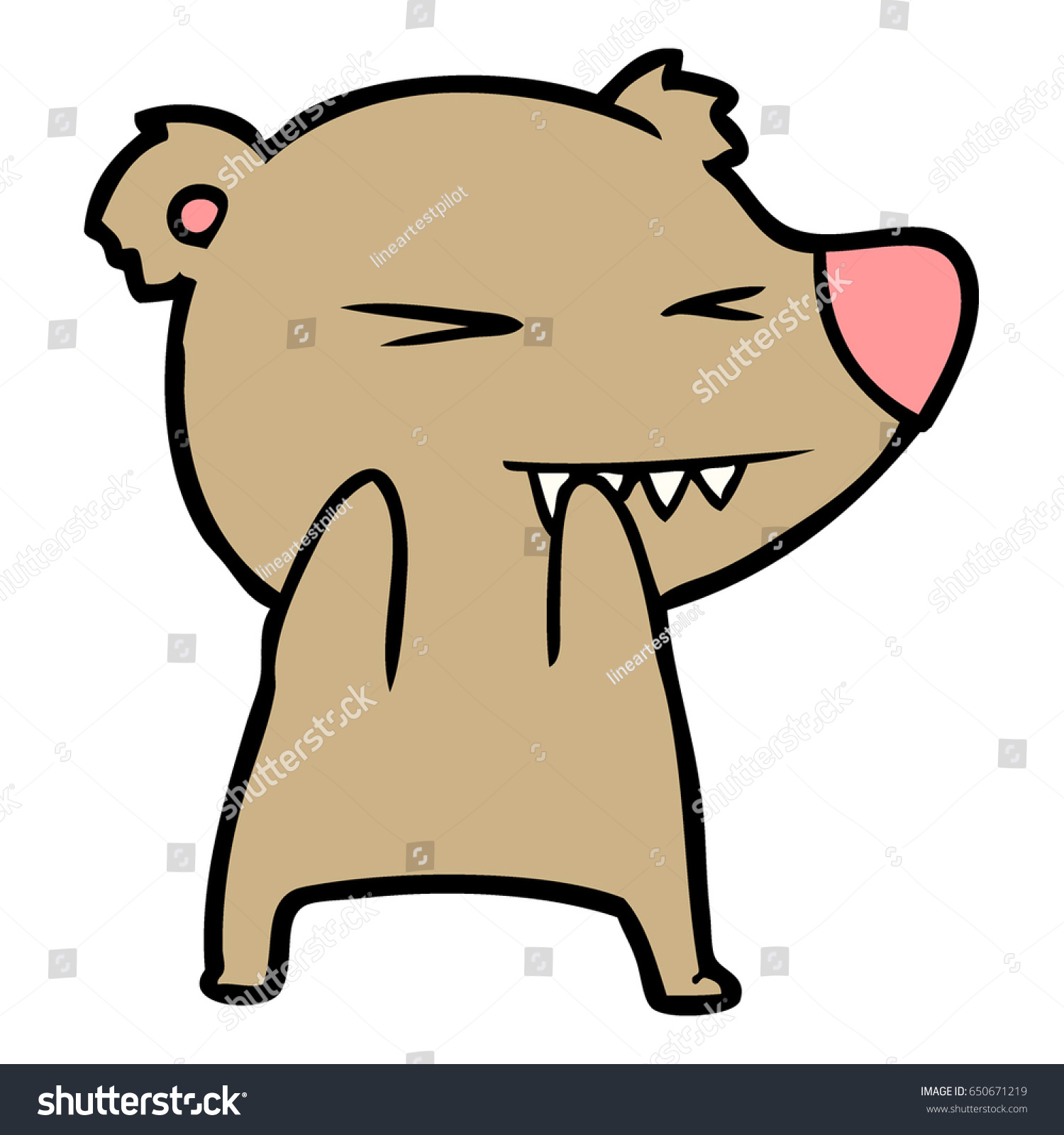 Angry Bear Cartoon Stock Vector (Royalty Free) 650671219 | Shutterstock