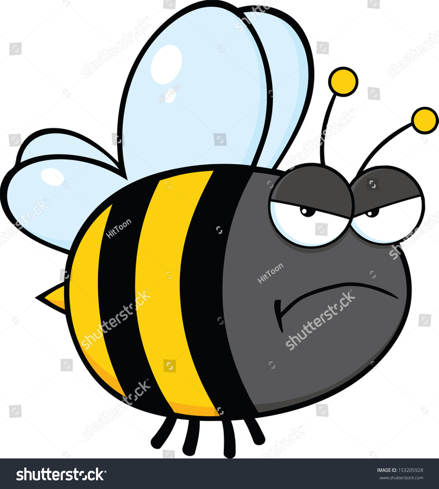 Angry Bee Cartoon Character: เวกเตอร์สต็อก (ปลอดค่าลิขสิทธิ์) 153205928 ...