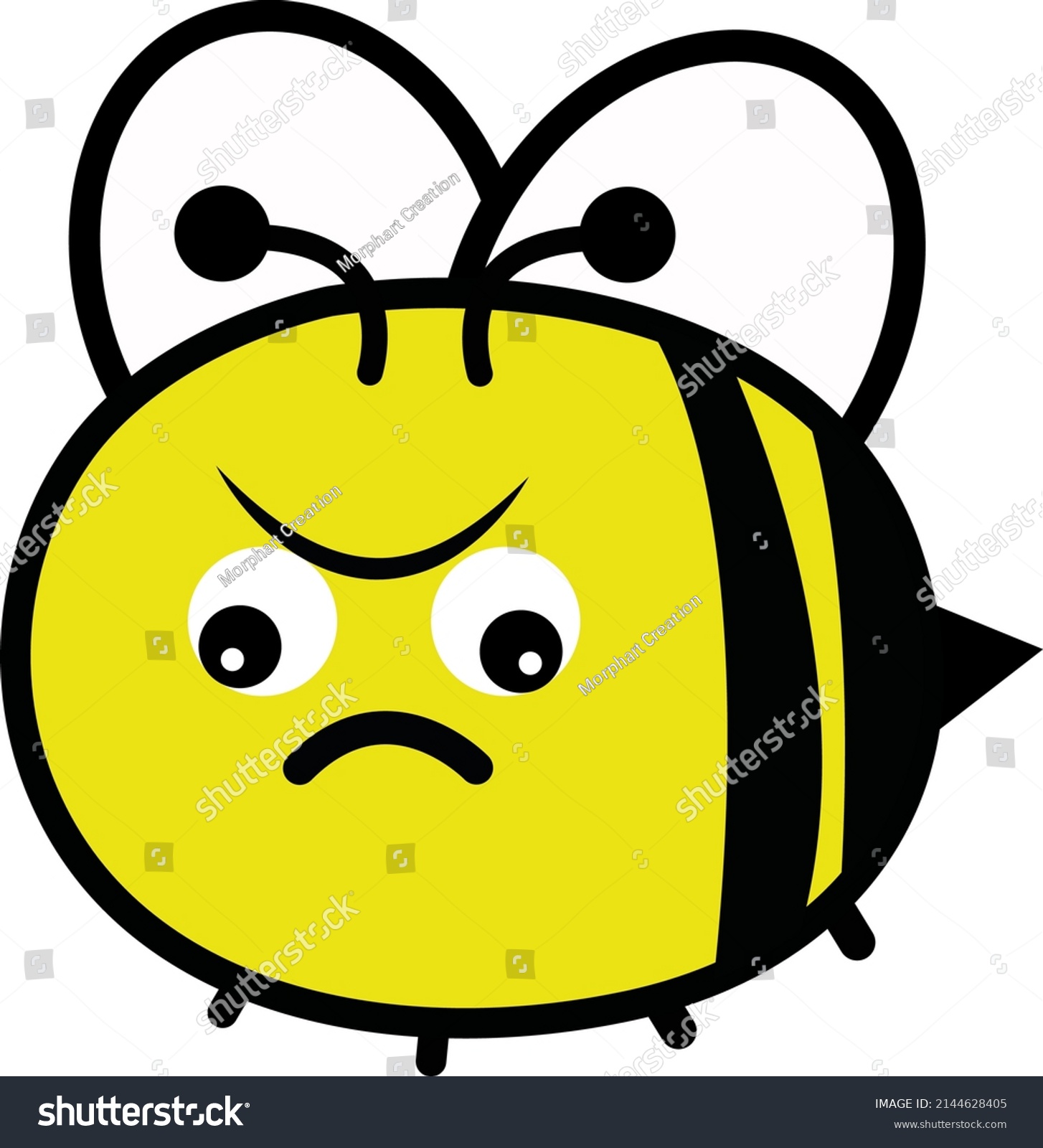 Angry Bee Illustration Vector On White Stock Vector (Royalty Free ...