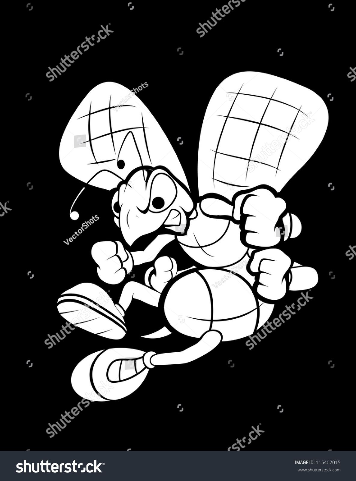 Angry Bee Mascot Vector Character Stock Vector (Royalty Free) 115402015 ...