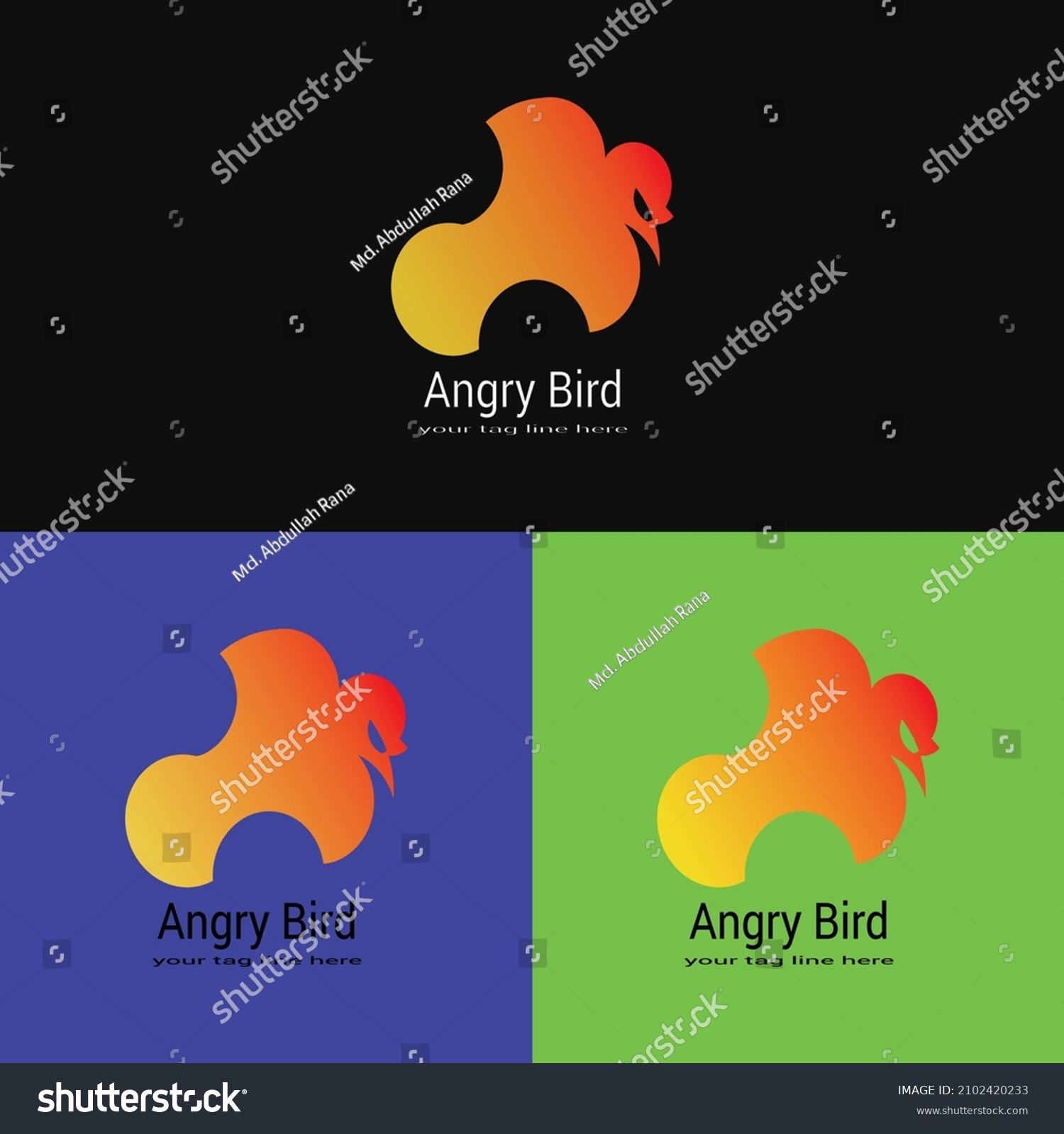 Angry Bird Vector Icon Logo Stock Vector (Royalty Free) 2102420233 ...