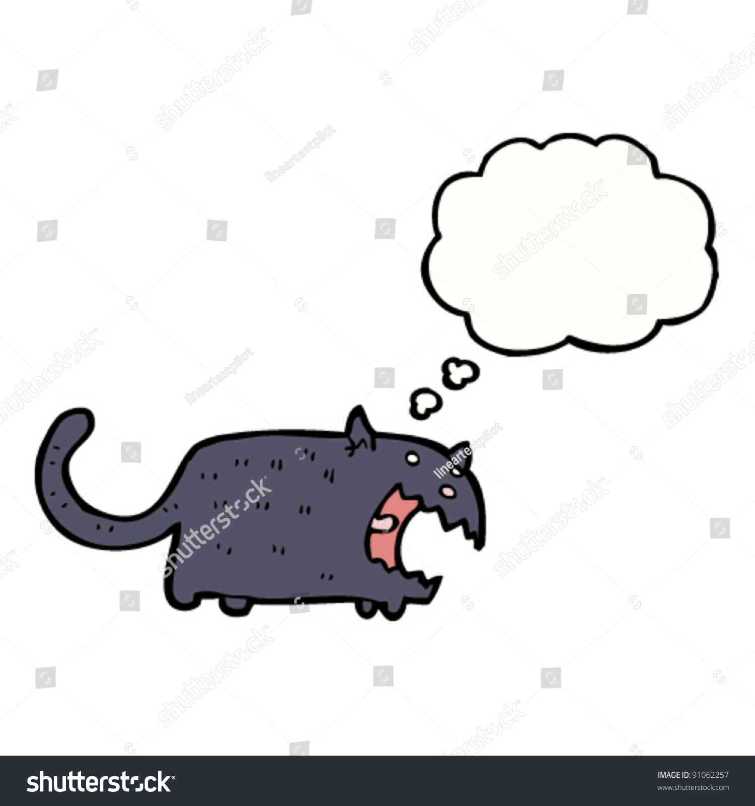 Angry Black Cat Cartoon Stock Vector (Royalty Free) 91062257