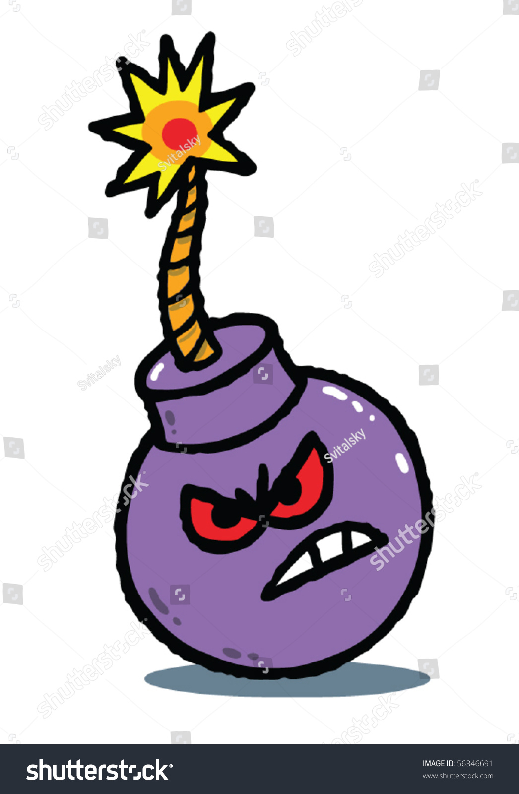 Angry Bomb Vector Illustration Stock Vector (Royalty Free) 56346691 ...