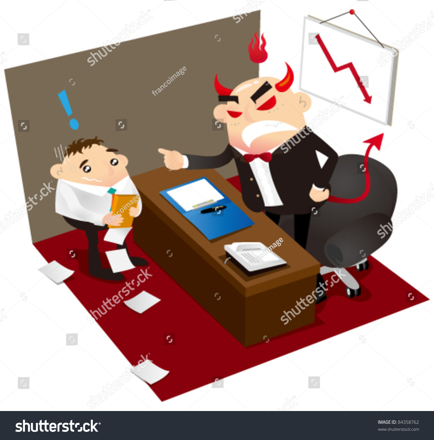 Angry Boss Stock Vector Illustration 84358762 : Shutterstock