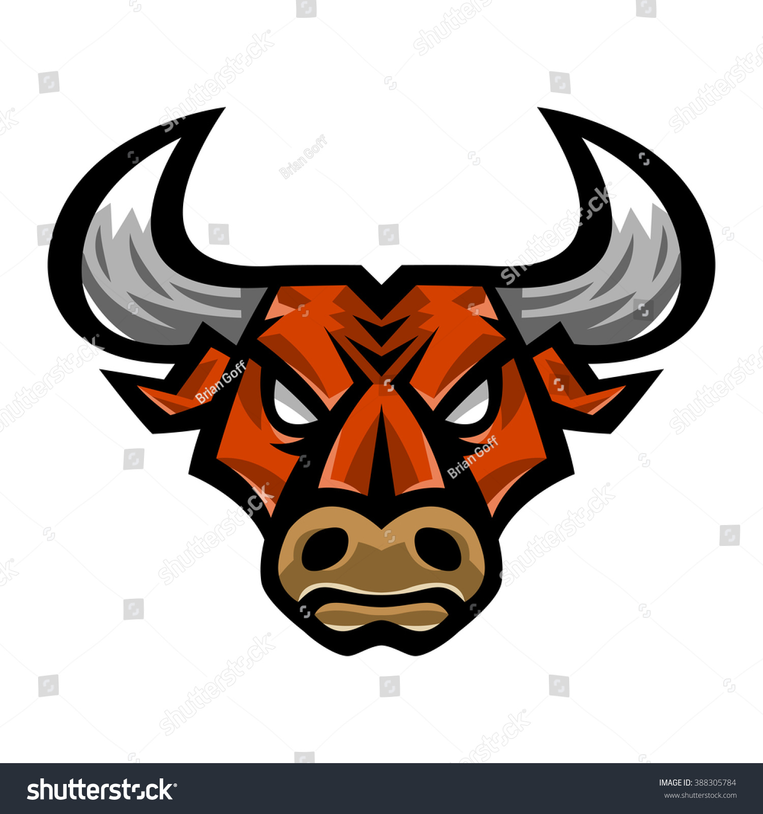 Angry Bull Vector Icon Stock Vector (Royalty Free) 388305784 | Shutterstock