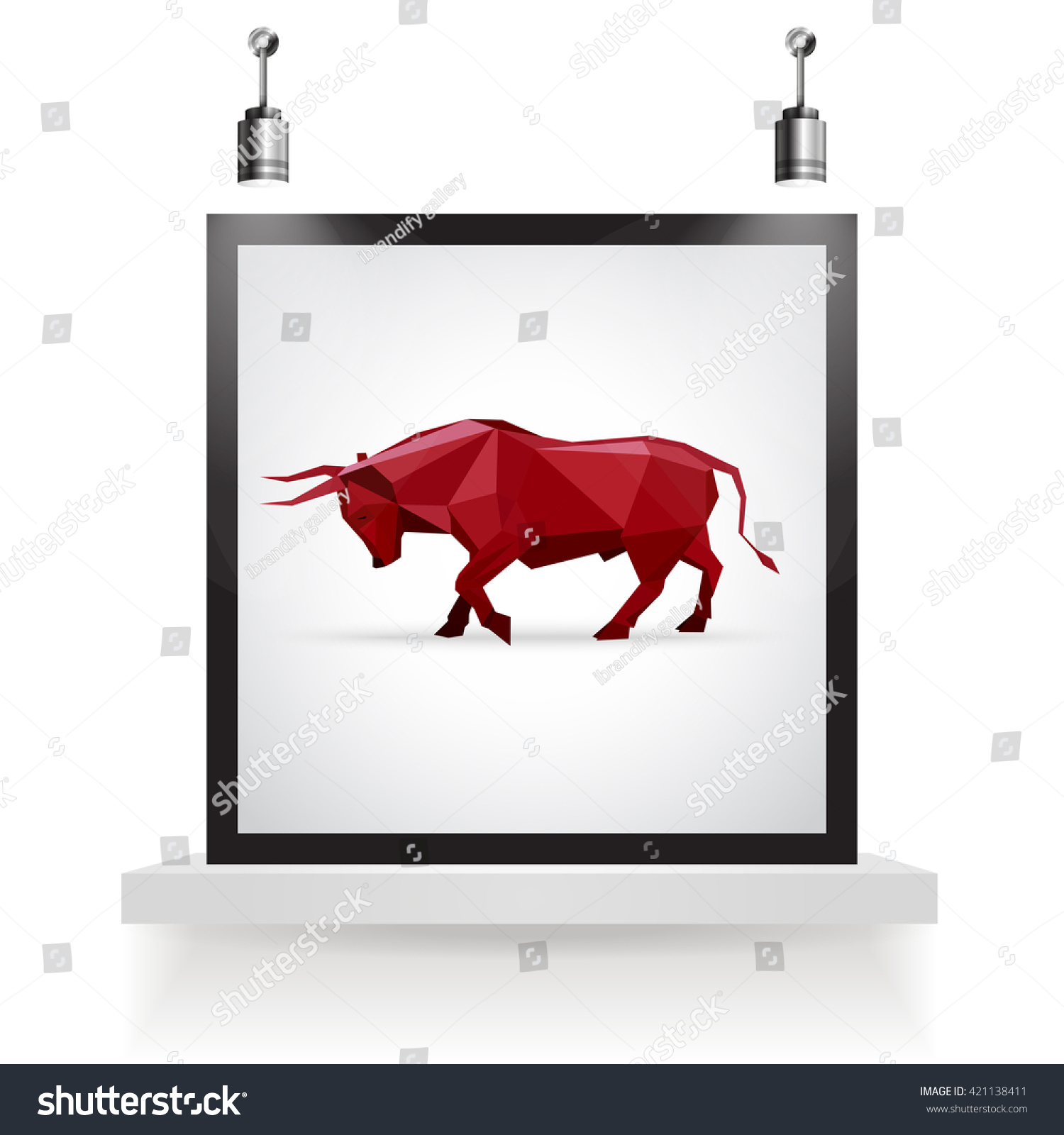Angry Bull Frame Background Stock Vector (Royalty Free) 421138411