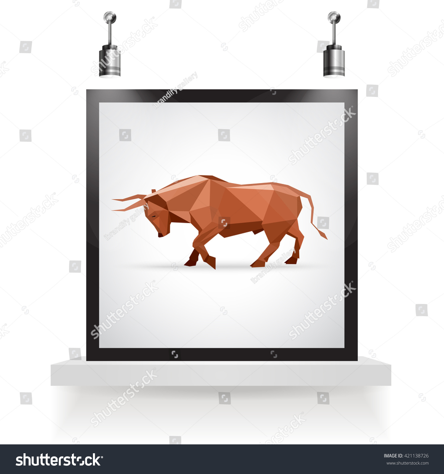 Angry Bull Frame Background Stock Vector (Royalty Free) 421138726