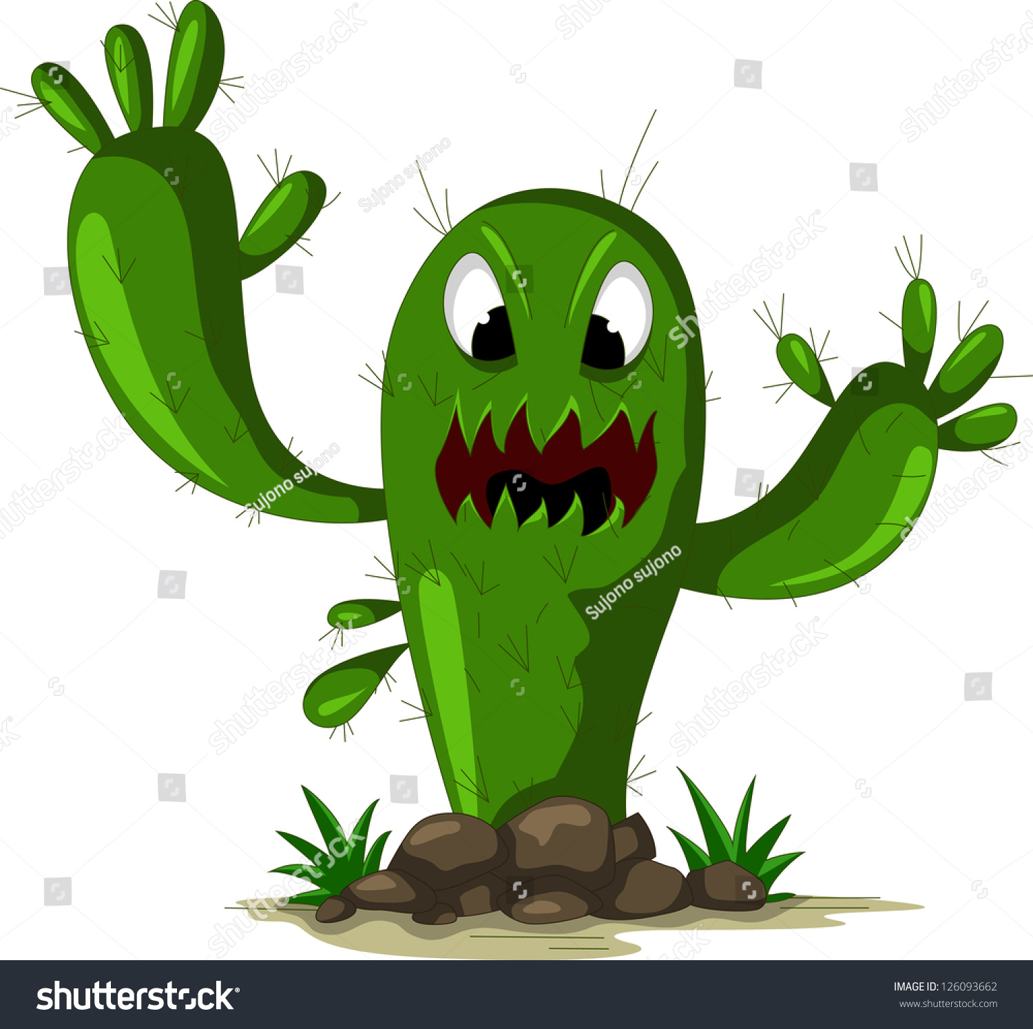 Angry Cactus Cartoon Stock Vector (Royalty Free) 126093662