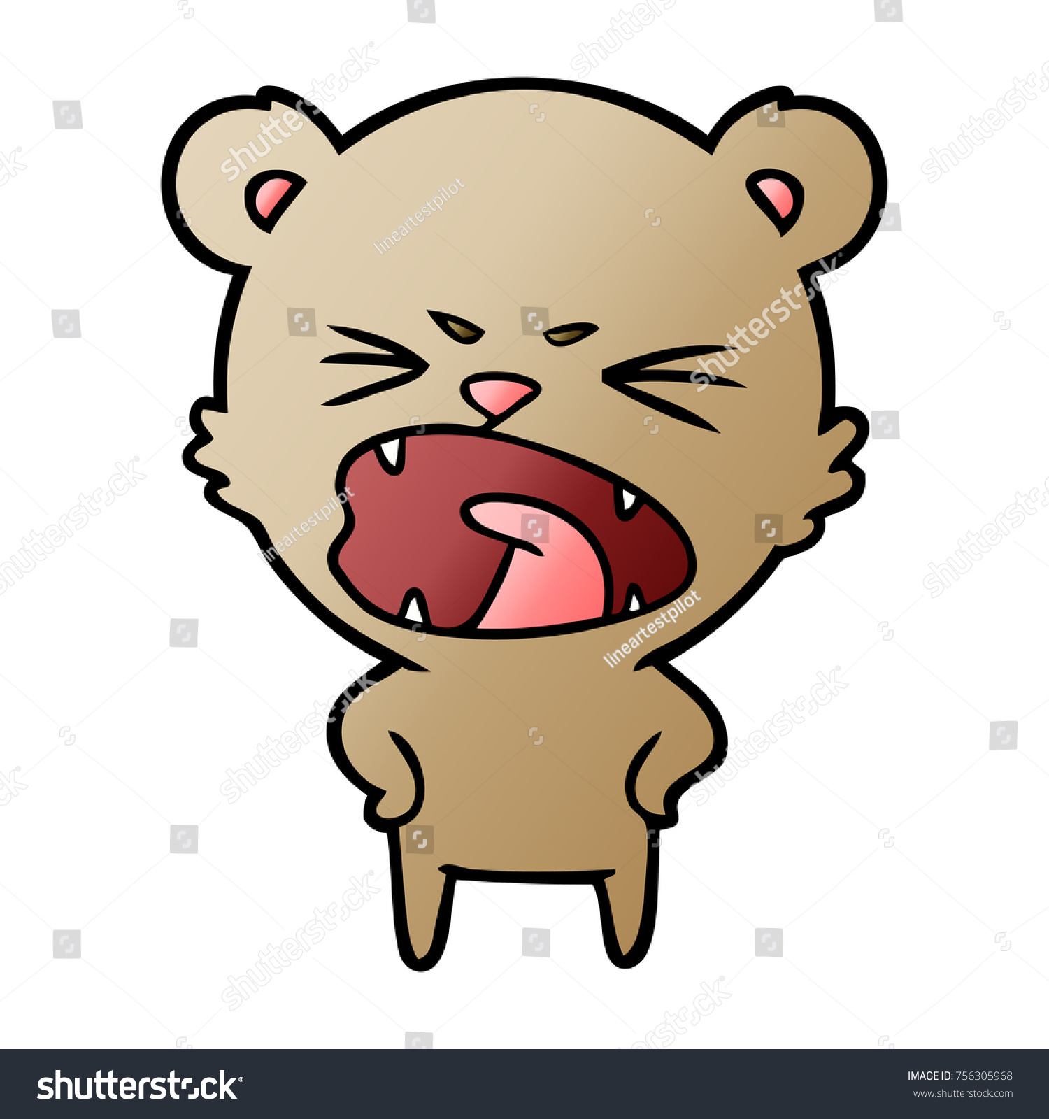 Angry Cartoon Bear Stock Vector (Royalty Free) 756305968 | Shutterstock