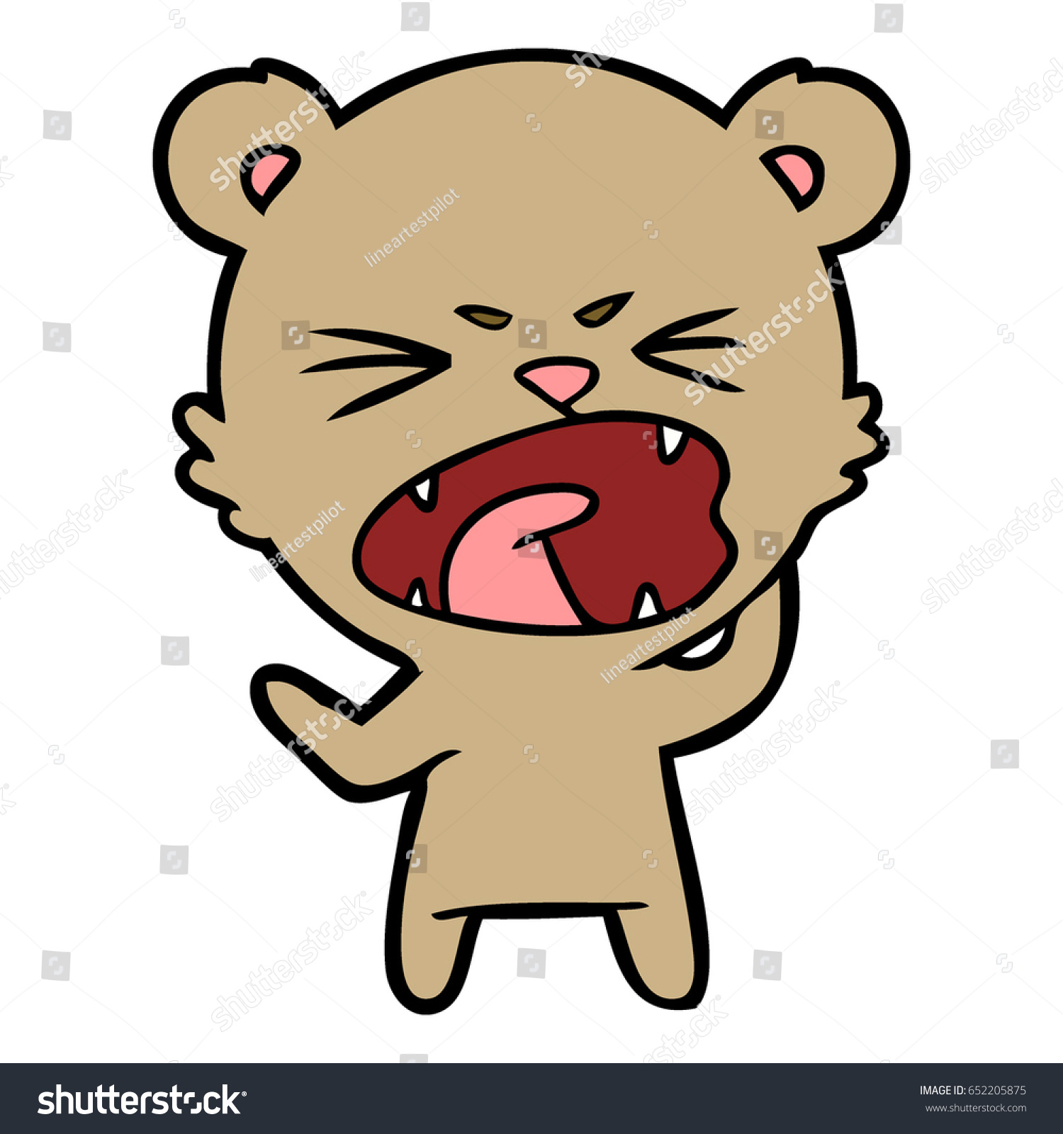 Angry Cartoon Bear Shouting Stock Vector (Royalty Free) 652205875 ...