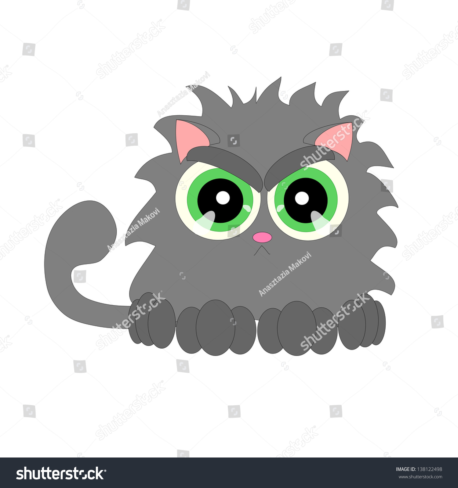 Angry Cartoon Cat Stock Vector (Royalty Free) 138122498 | Shutterstock
