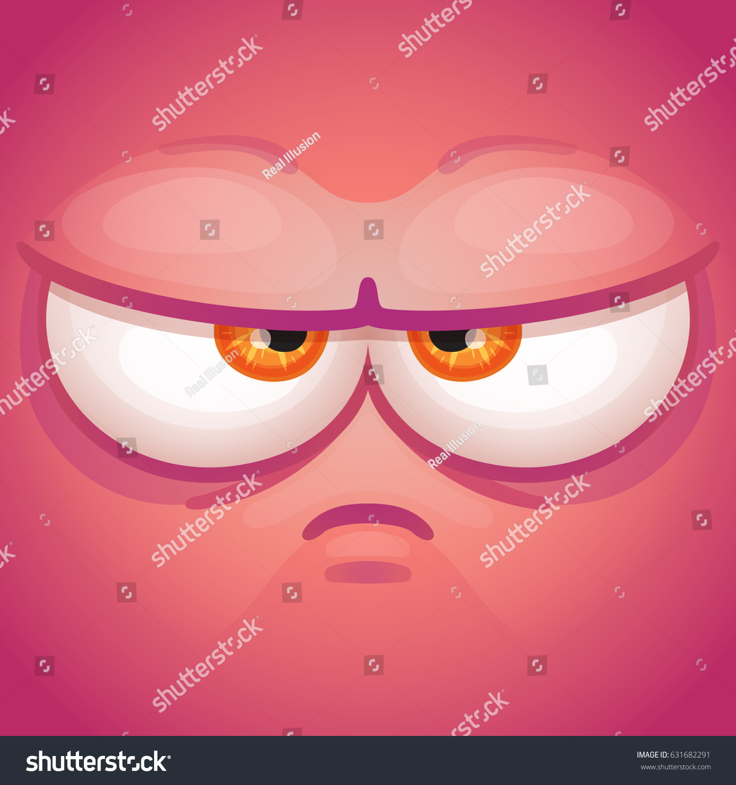 Angry Cartoon Face Stock Vector (Royalty Free) 631682291 | Shutterstock