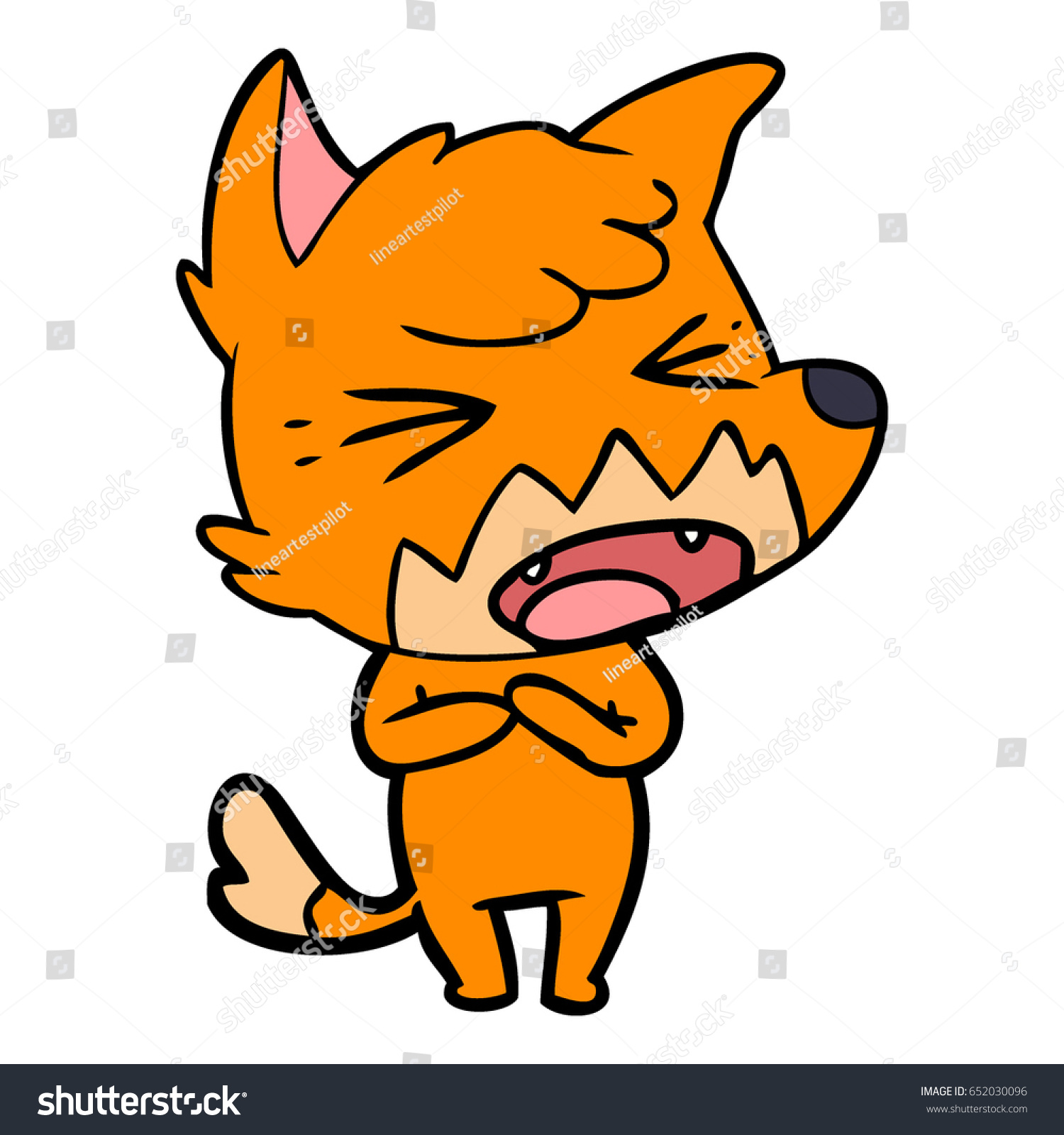 Angry Cartoon Fox Stock Vector (Royalty Free) 652030096