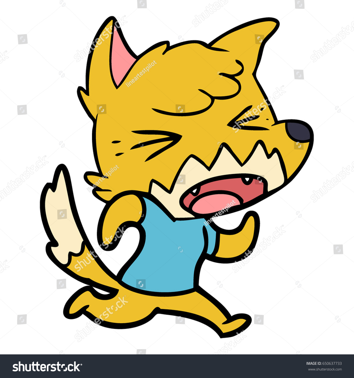Angry Cartoon Fox Running Stock Vector (Royalty Free) 650637733 ...