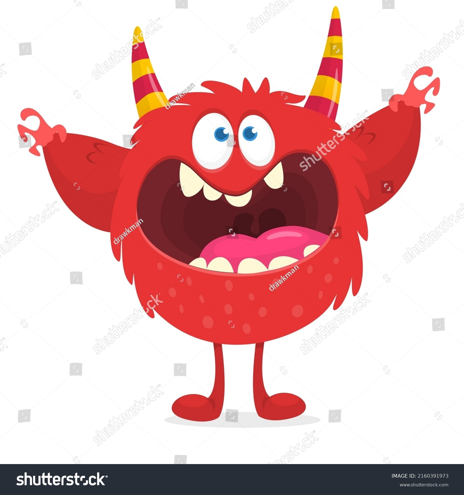 Angry Cartoon Monster Vector Isolated Stock Vector (Royalty Free ...