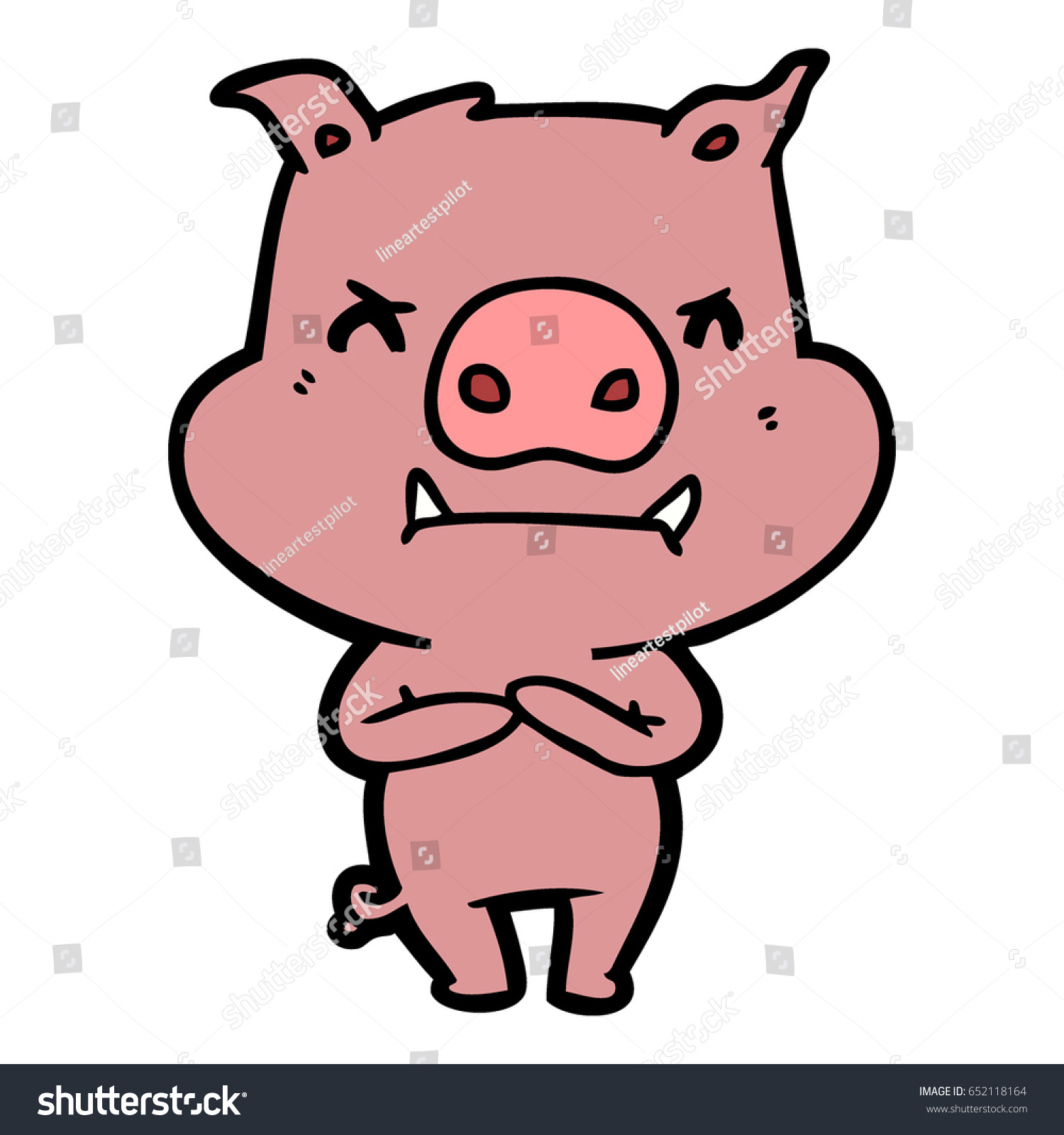Angry Cartoon Pig Stock Vector (Royalty Free) 652118164 | Shutterstock